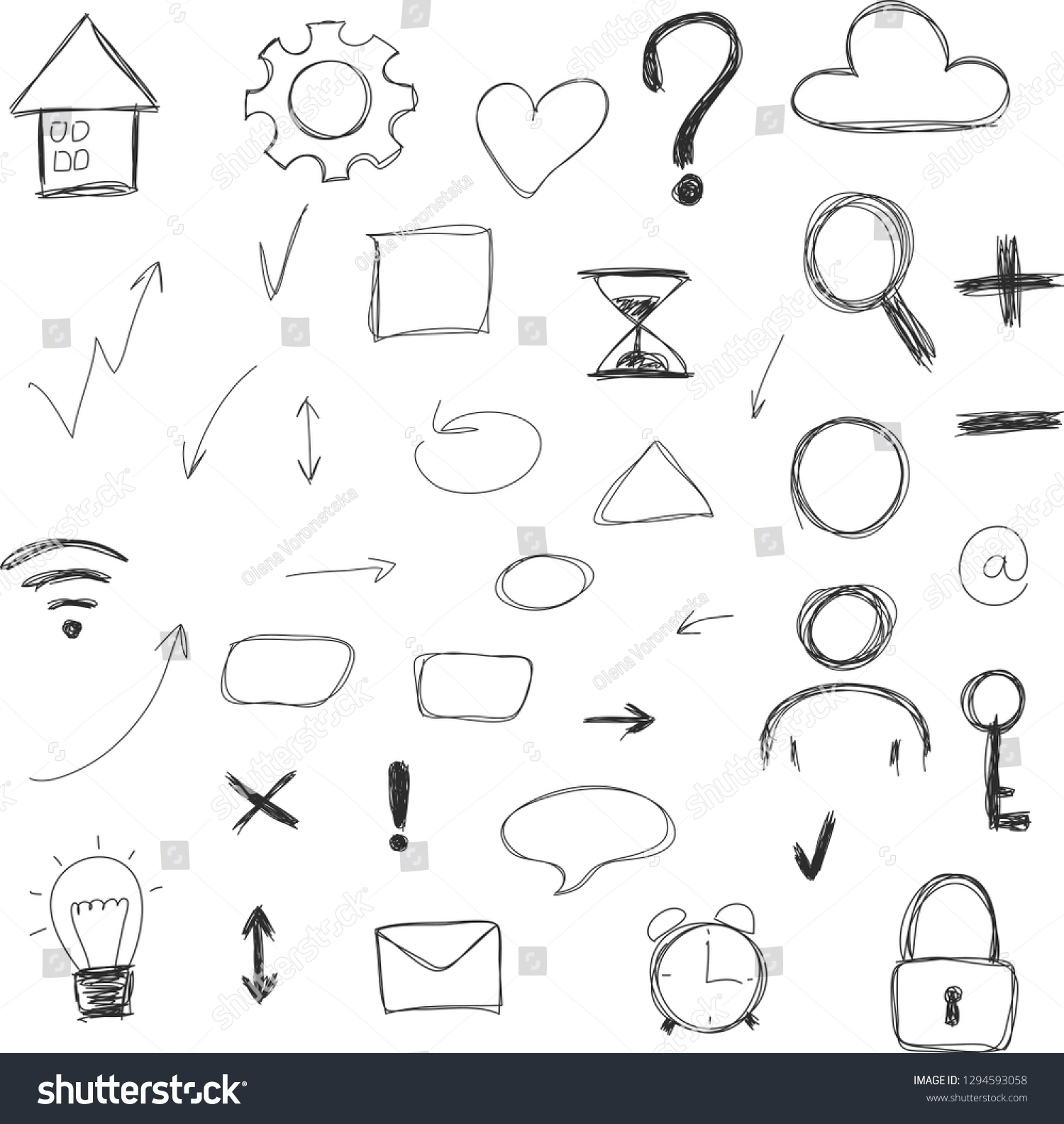 Doodle Hand Drawing Line Icon Stock Vector (Royalty Free) 1294593058