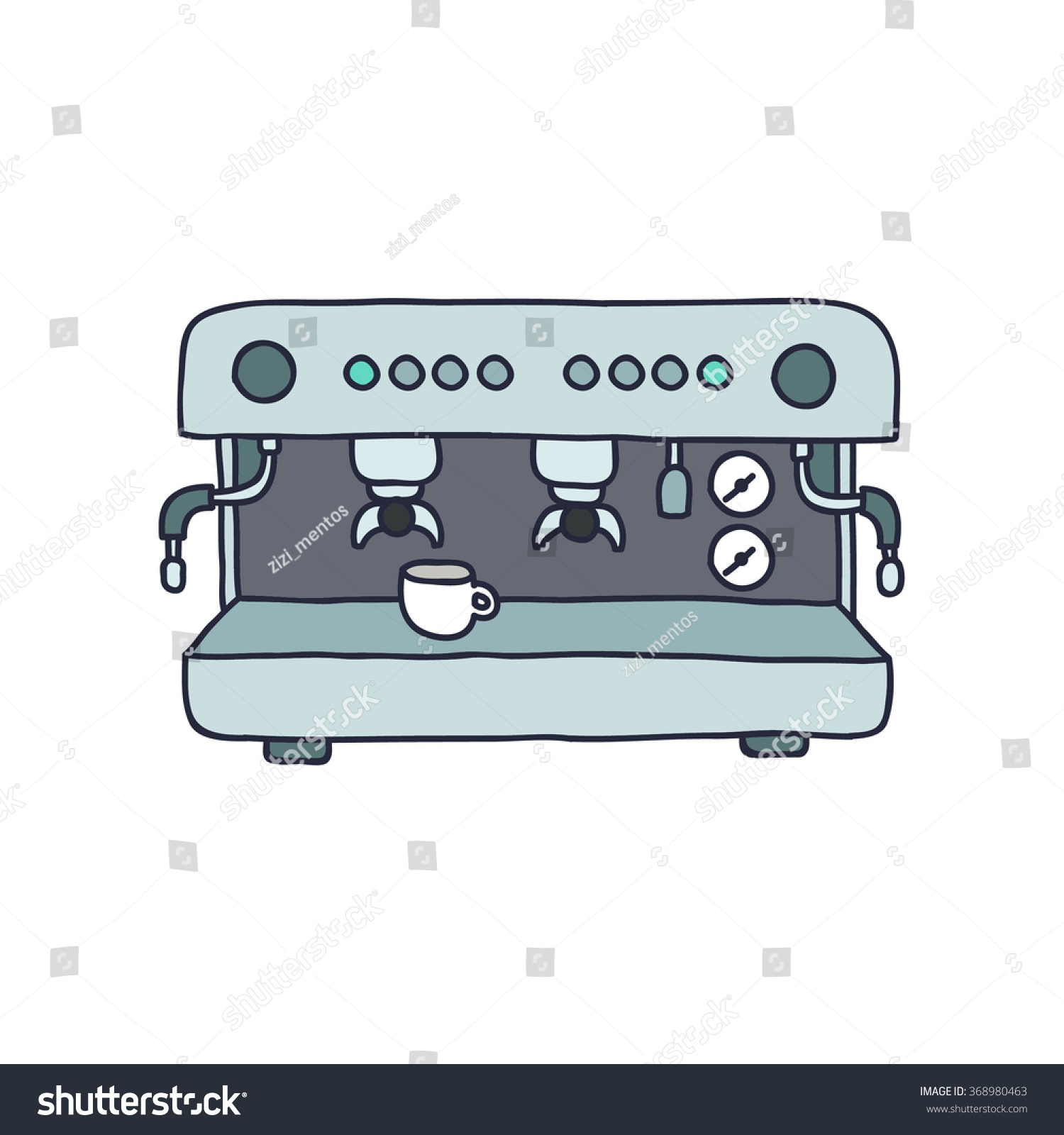 Doodle Icon Professional Coffee Machine Vector Stock Vector (Royalty ...