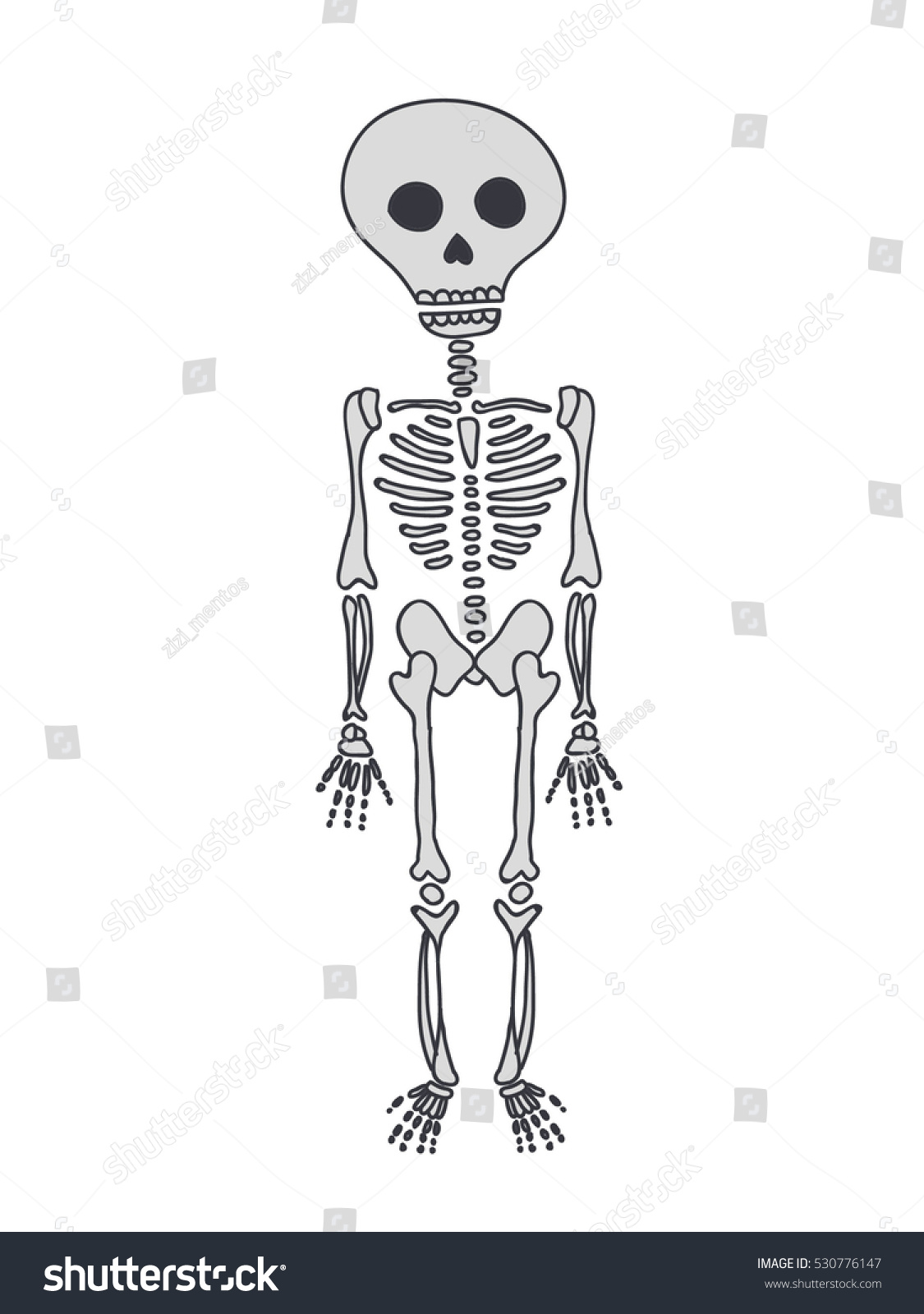 Doodle Icon Skeleton Vector Illustration Stock Vector (Royalty Free ...