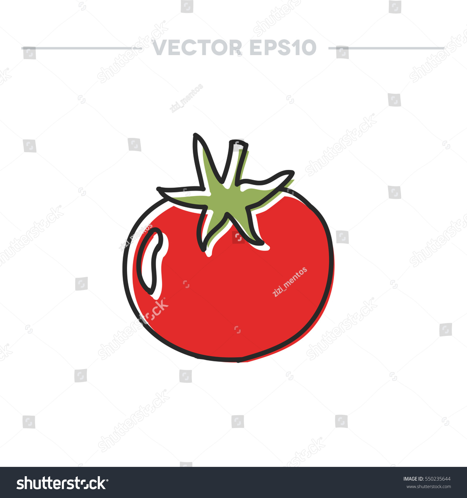 Doodle Icon Tomato Vector Illustration Stock Vector (Royalty Free ...