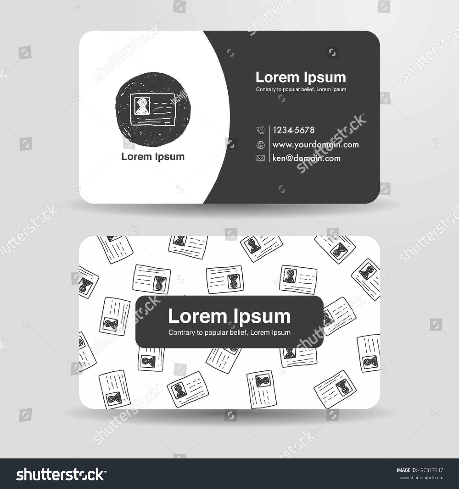 Doodle Id Card Stock Vector (Royalty Free) 492317947