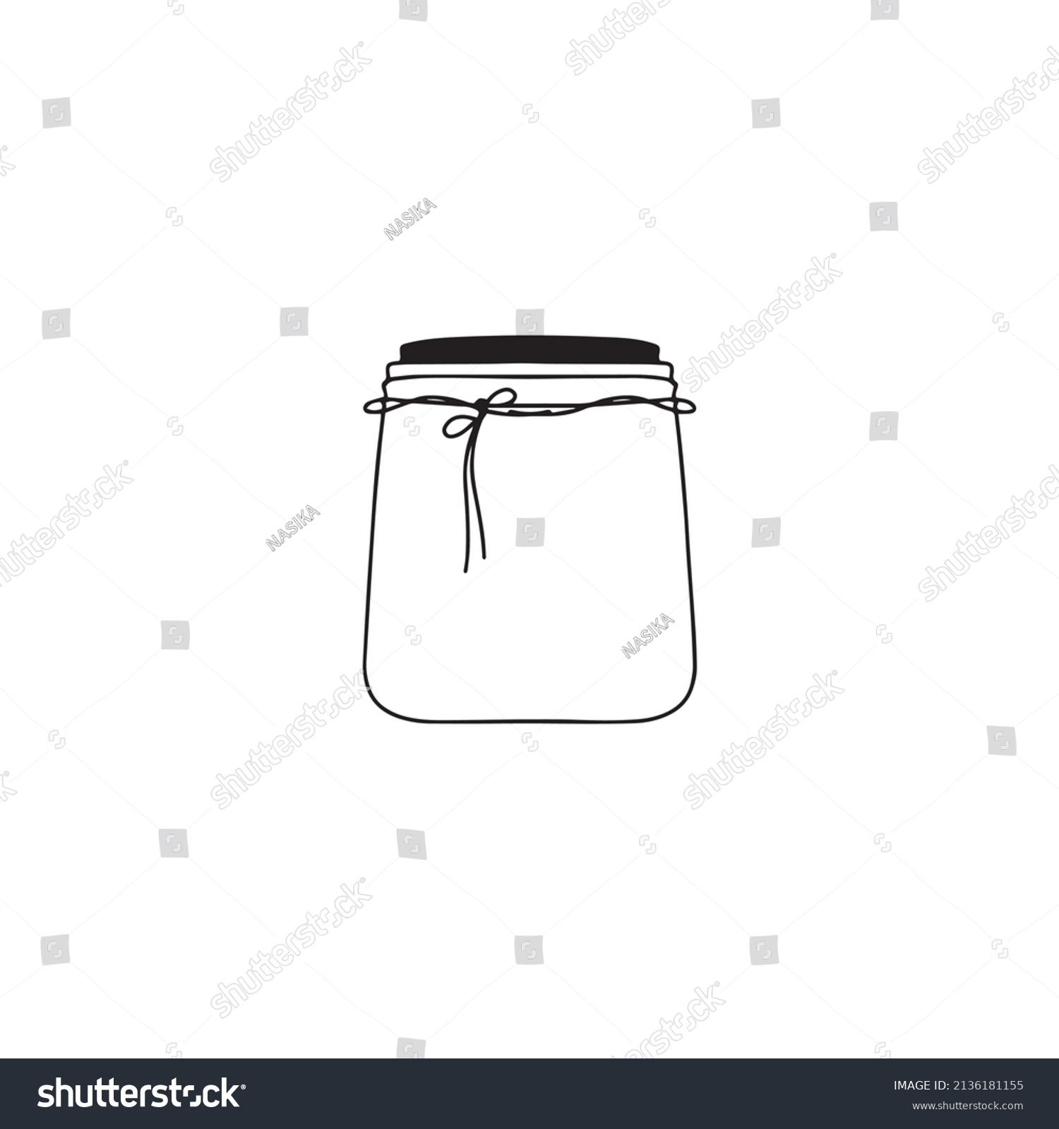Doodle Jar On White Background Stock Vector (Royalty Free) 2136181155 ...