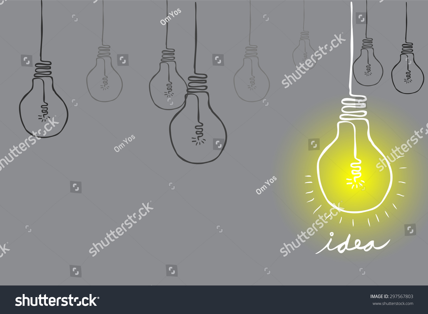 Doodle Lamp Idea Stock Vector (Royalty Free) 297567803
