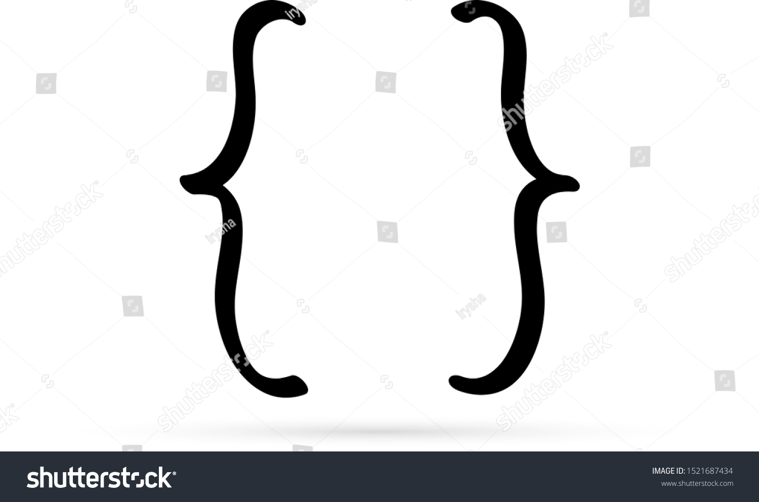 Doodle Linear Math Brace Line Art Stock Vector (Royalty Free) 1521687434
