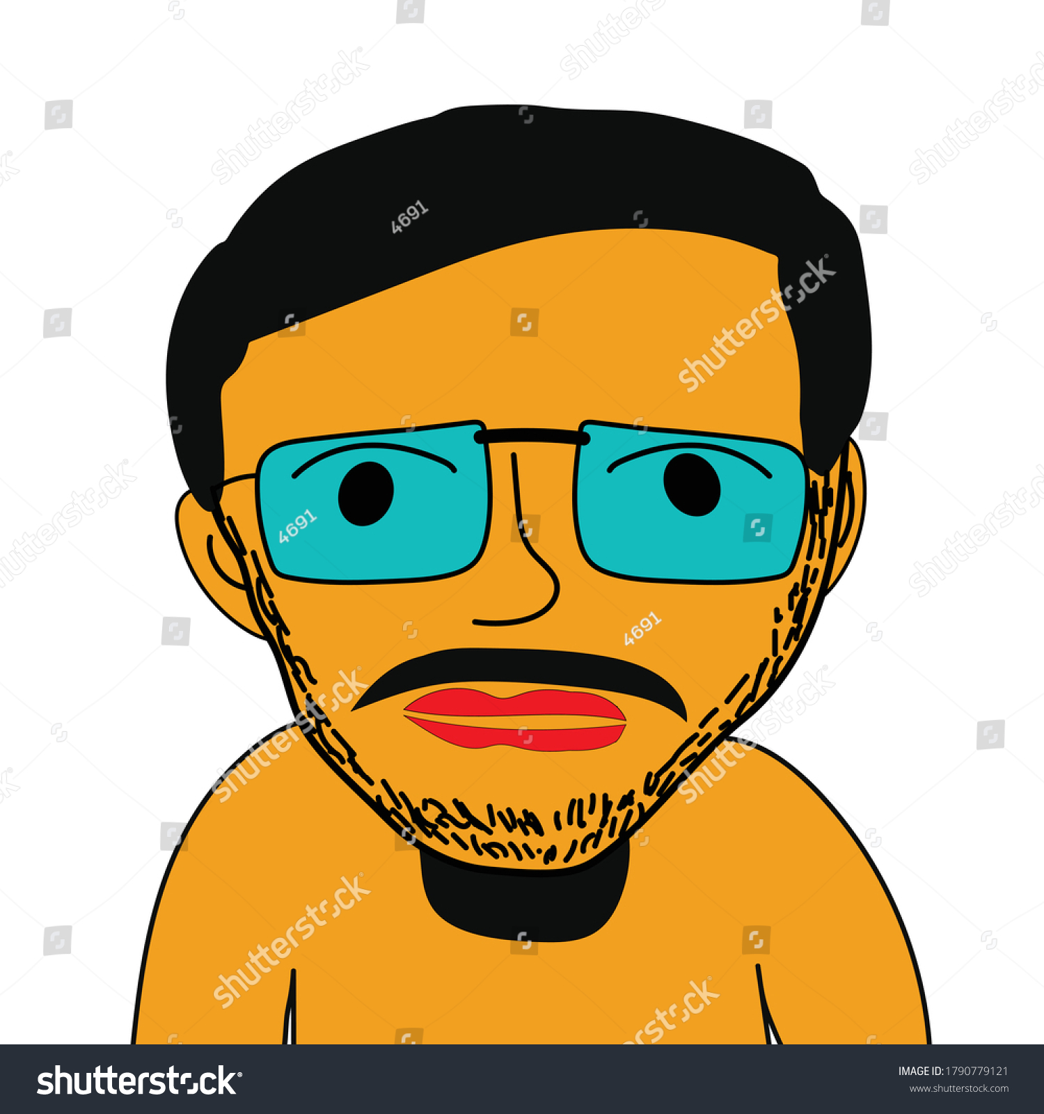 Doodle Man Glasses Cartoon Vector Eps10 Stock Vector (Royalty Free ...