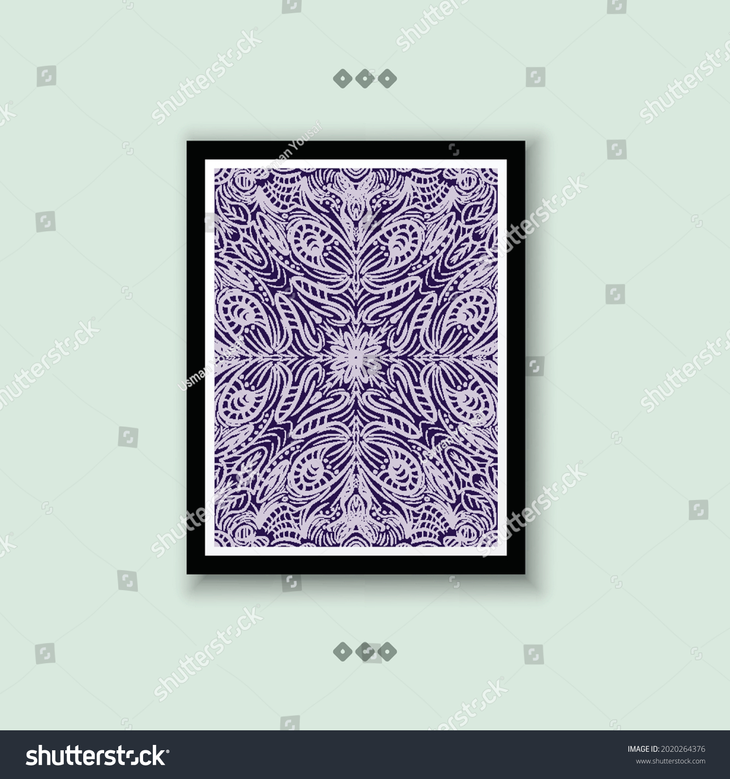 Doodle Mandala Art - Frames Mockup: vector de stock (libre de regalías ...