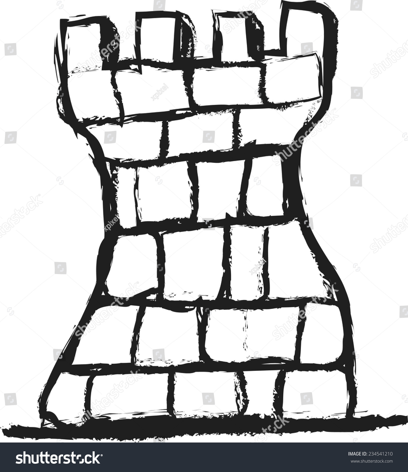 Doodle Medieval Tower Vector Icon Stock Vector (Royalty Free) 234541210 ...