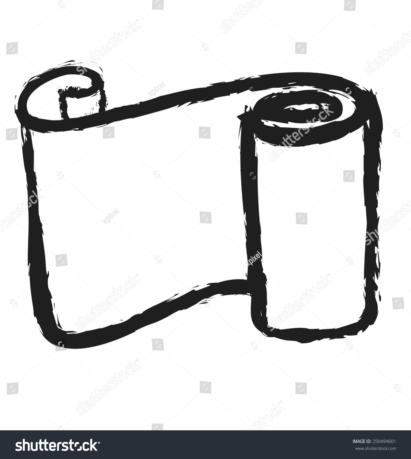 Doodle Old Rolled Paper Scroll Vector: vector de stock (libre de ...