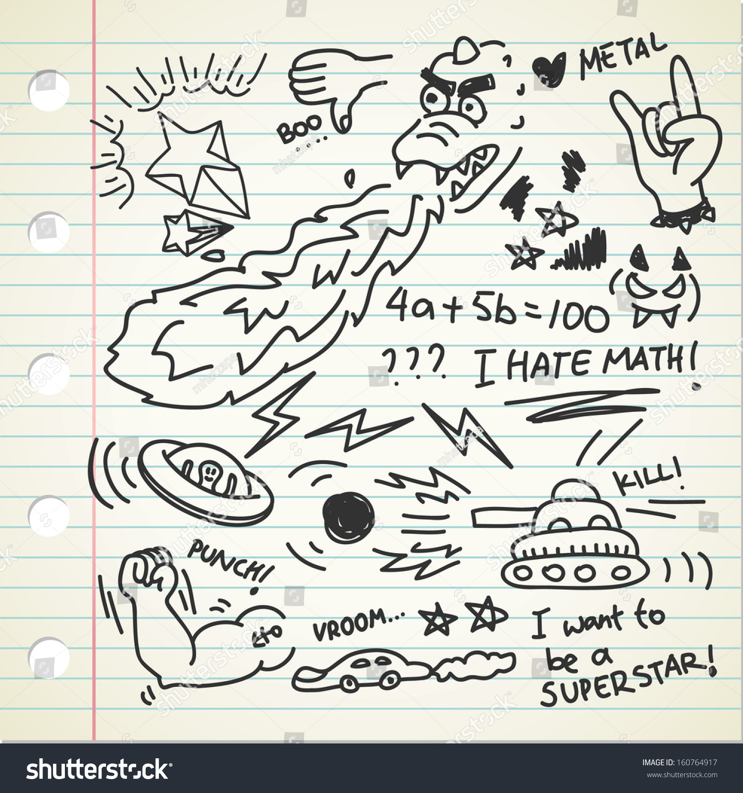 Doodle On Paper Stock Vector 160764917 - Shutterstock