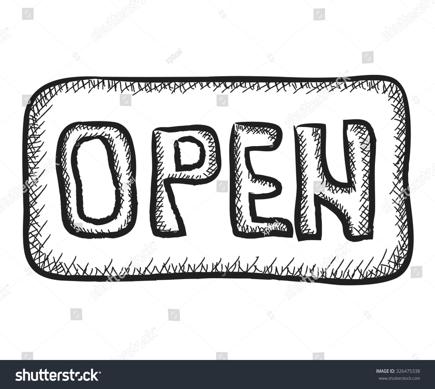 Doodle Open Symbol Vector Illustration Stock Vector (Royalty Free ...