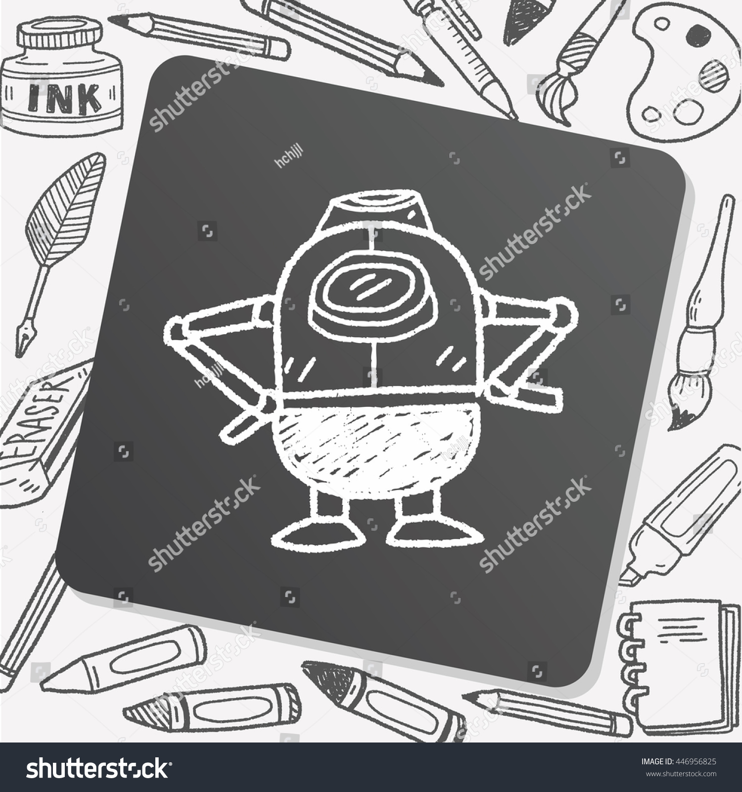 Doodle Robot Stock Vector (Royalty Free) 446956825