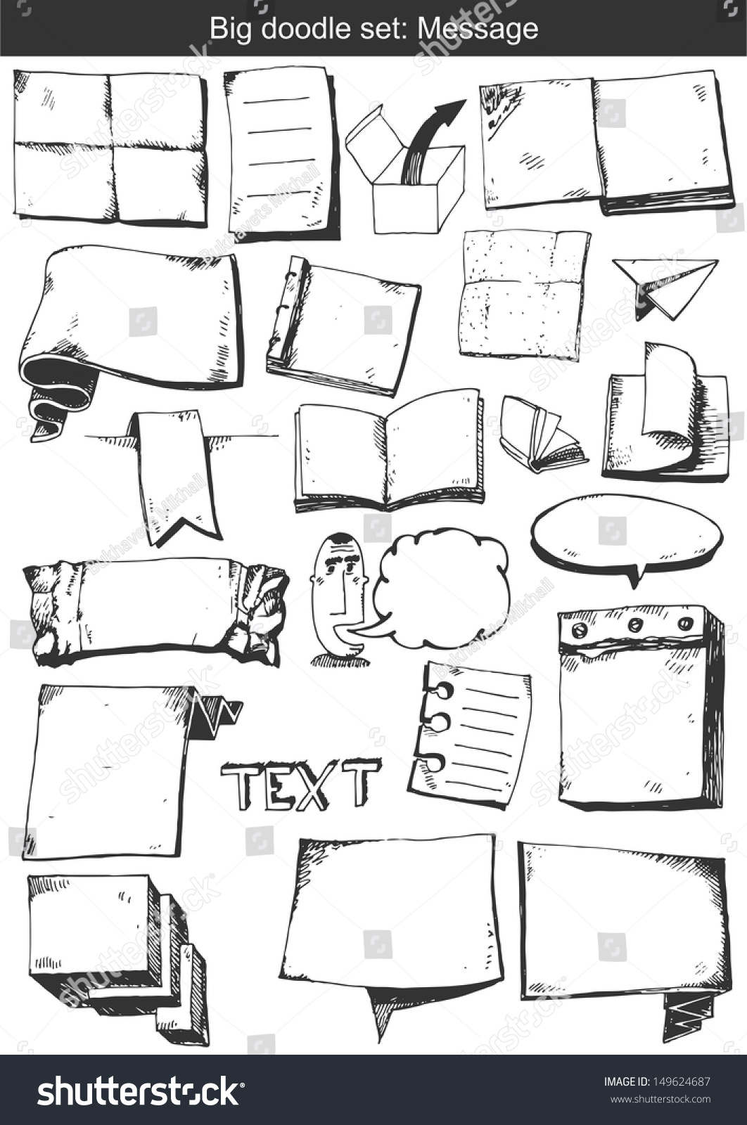 Doodle Set Messages Stock Vector (Royalty Free) 149624687 | Shutterstock