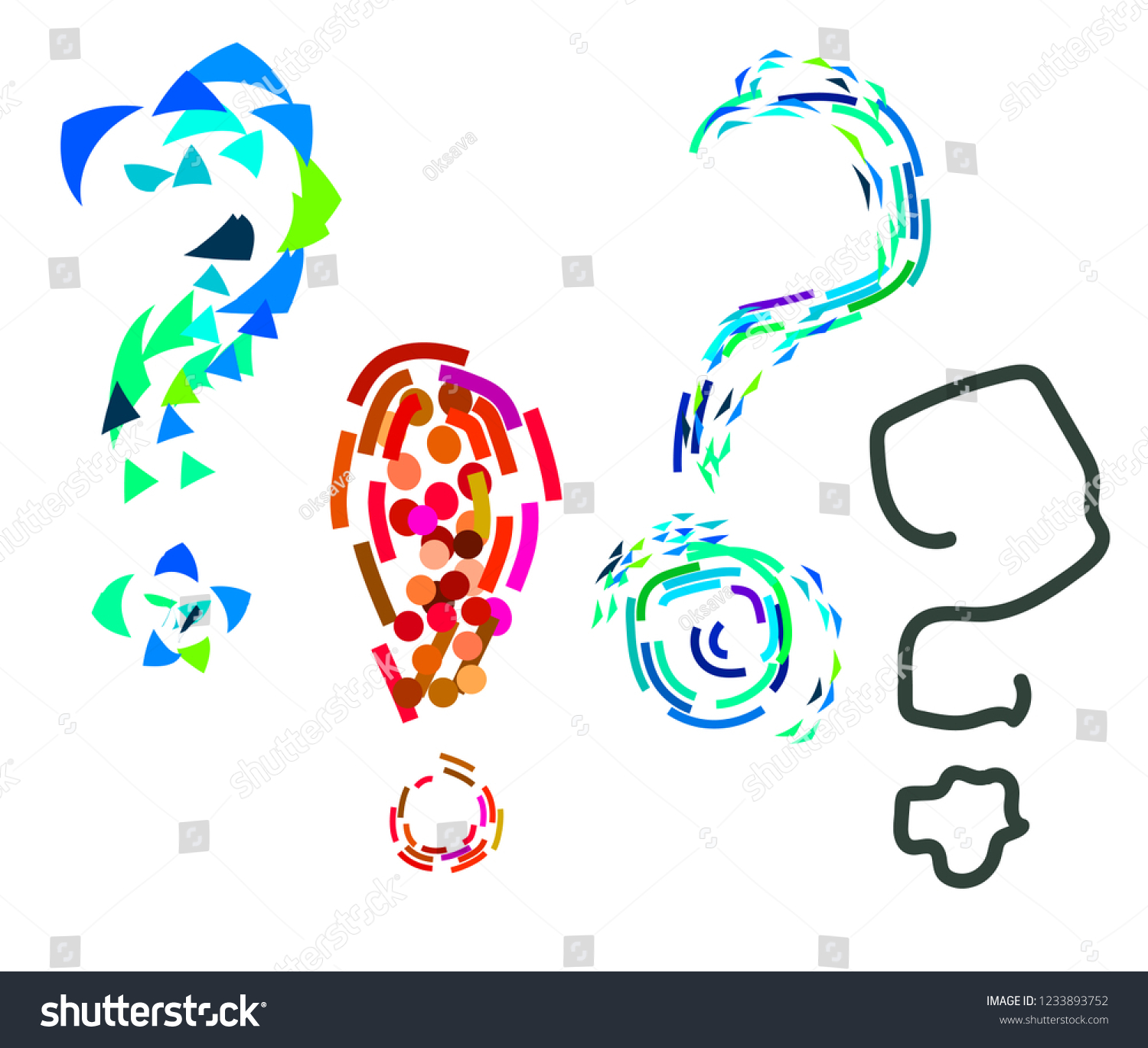 Doodle Set Question Marks Exclamation Mark: เวกเตอร์สต็อก (ปลอดค่า ...
