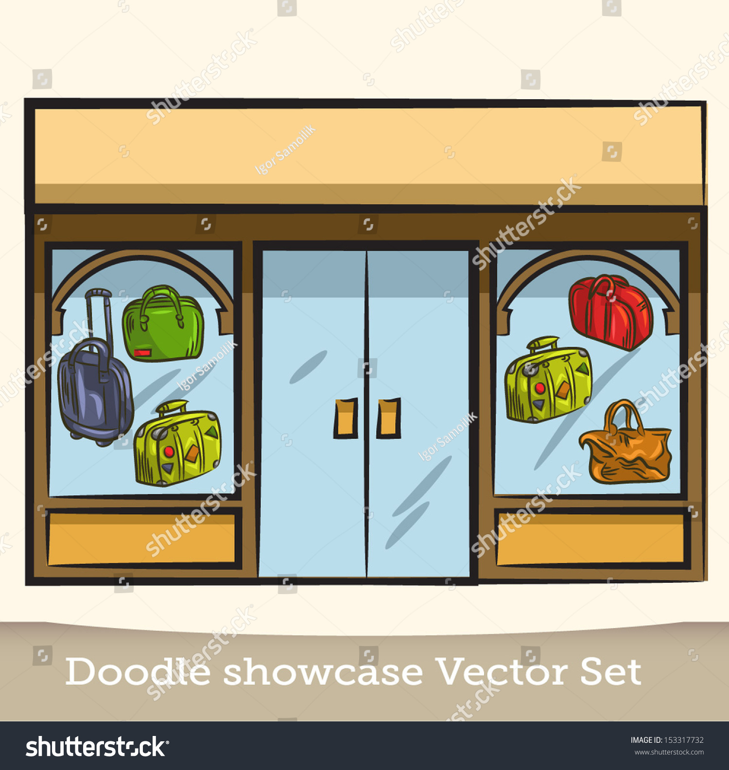 Doodle Showcase Bags Vector Set: เวกเตอร์สต็อก (ปลอดค่าลิขสิทธิ์ ...