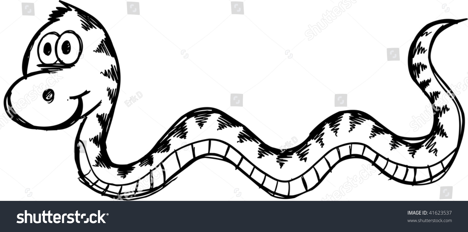 Doodle Sketch Snake Vector Illustration - 41623537 : Shutterstock