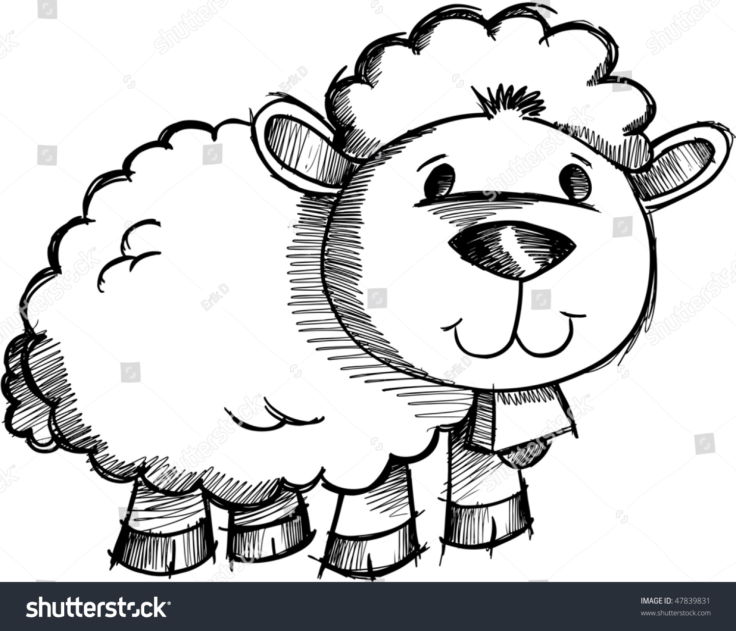 Doodle Sketchy Sheep Lamb Vector: เวกเตอร์สต็อก (ปลอดค่าลิขสิทธิ์ ...