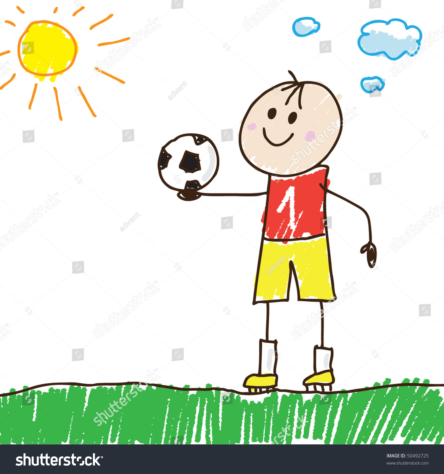 8,235 Children drawing football Images, Stock Photos & Vectors ...