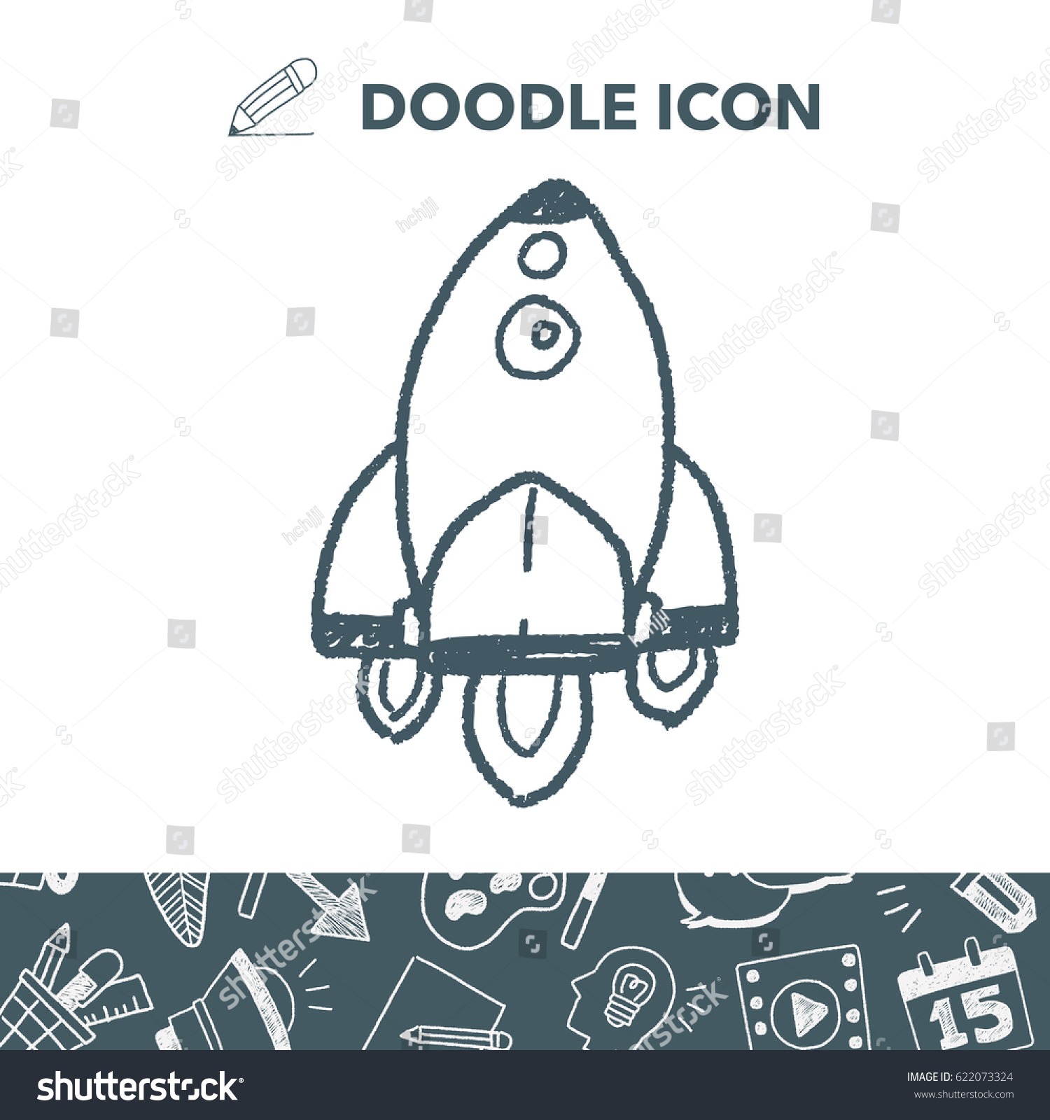 Doodle Spaceship Stock Vector (Royalty Free) 622073324 | Shutterstock