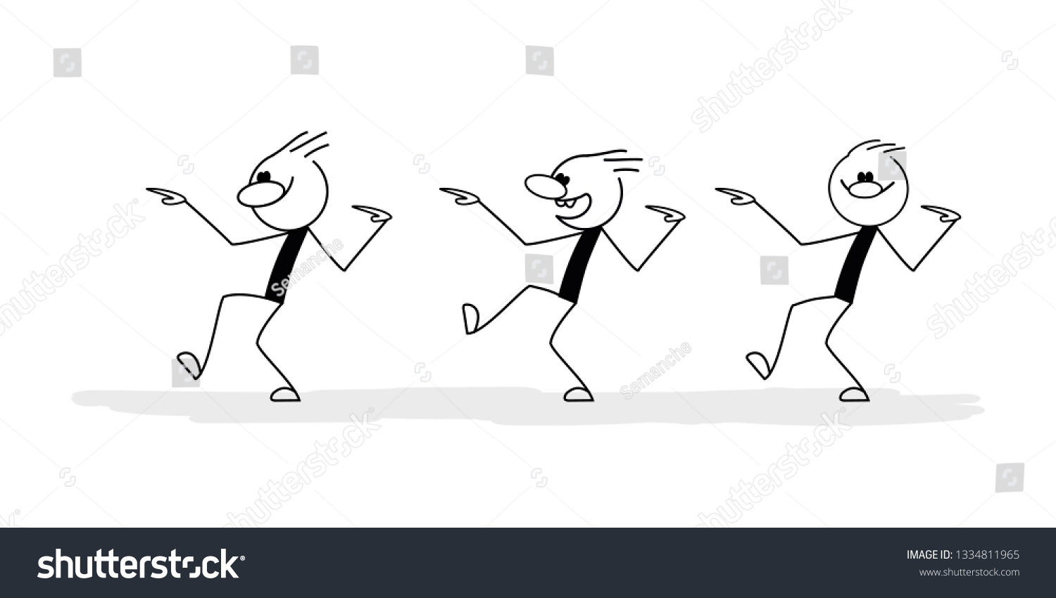 Doodle Stick Figure Dancing Men Vector: เวกเตอร์สต็อก (ปลอดค่าลิขสิทธิ์ ...