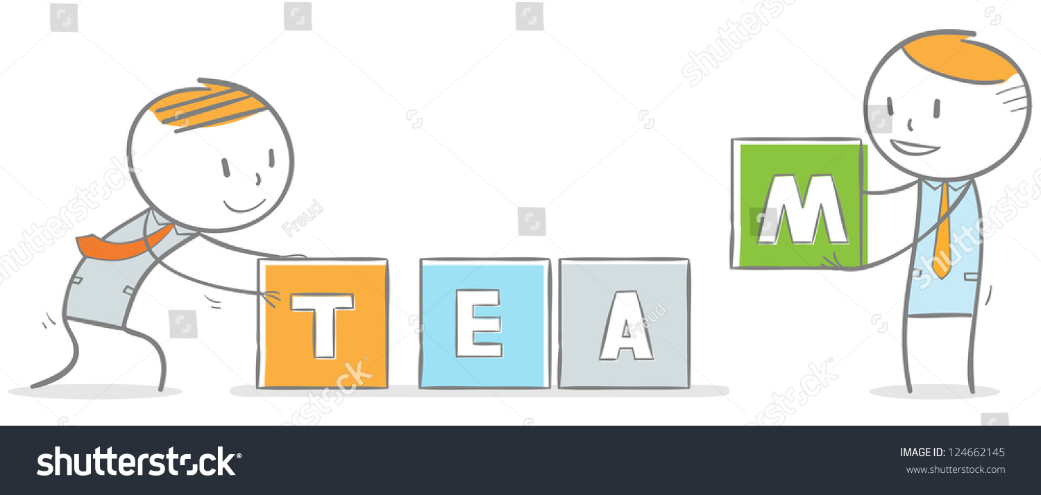 Doodle Stick Figure Teamwork Concept Stock Vector (Royalty Free ...