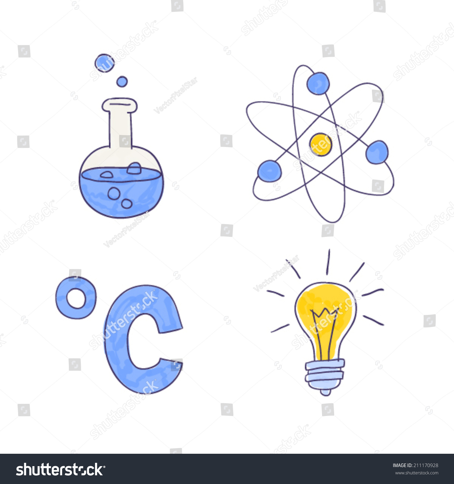 Doodle Style Science Icons Set: vector de stock (libre de regalías ...
