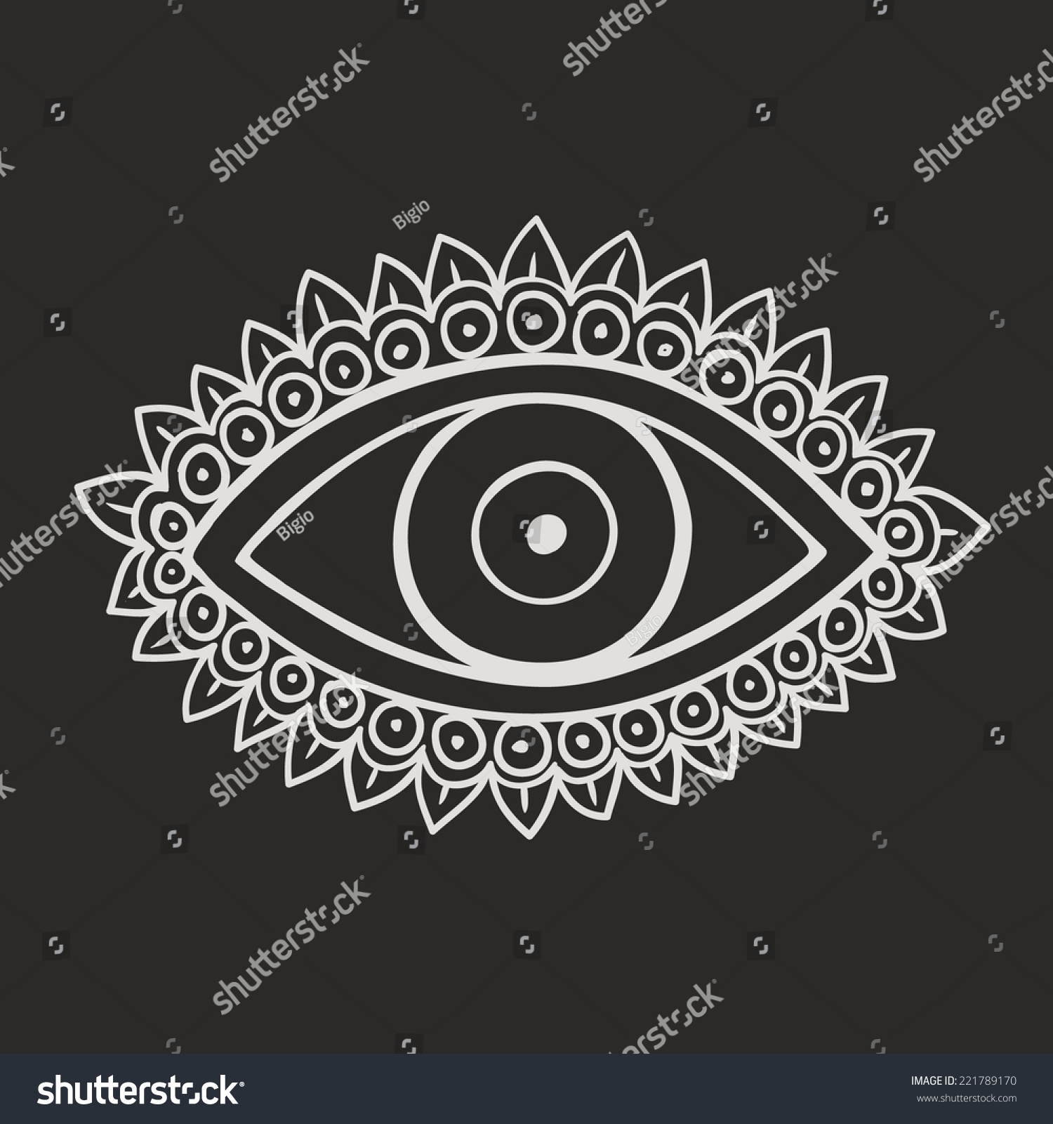 Doodle Symbol Evil Eye Stock Vector (Royalty Free) 221789170