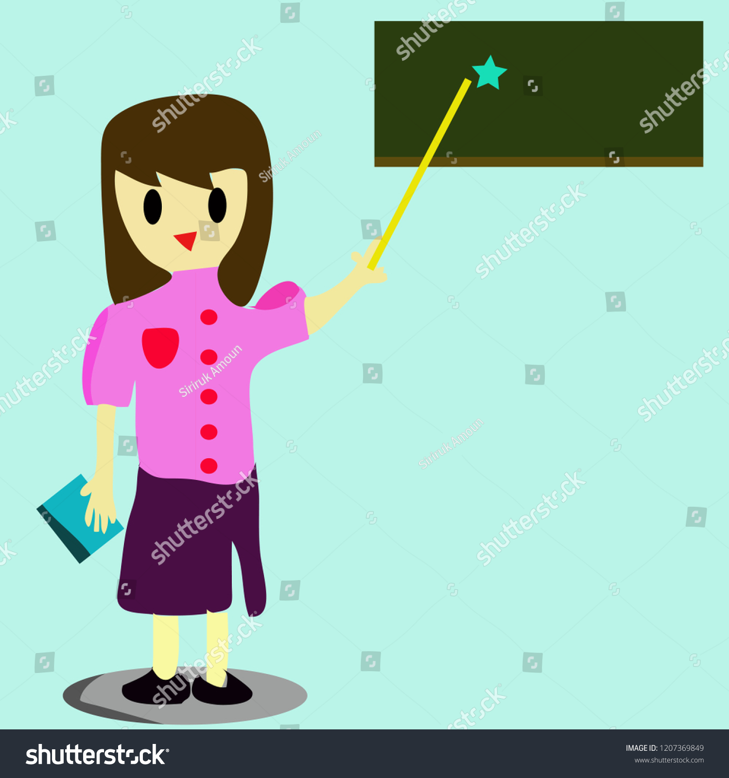 Doodle Teacher Simple Style Stock Vector (Royalty Free) 1207369849
