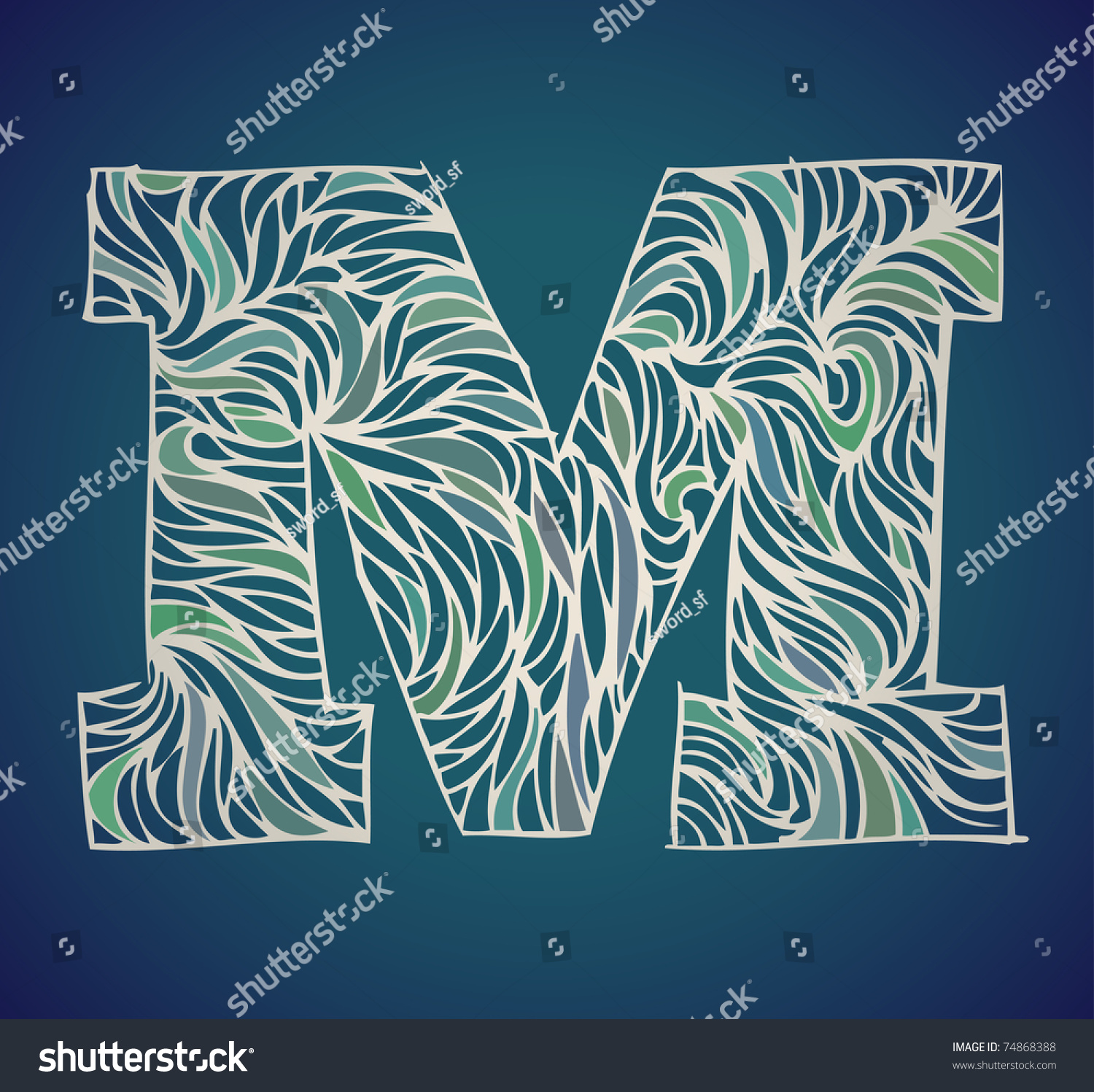 Doodle Vector Alphabet Letter M Stock Vector (Royalty Free) 74868388 ...