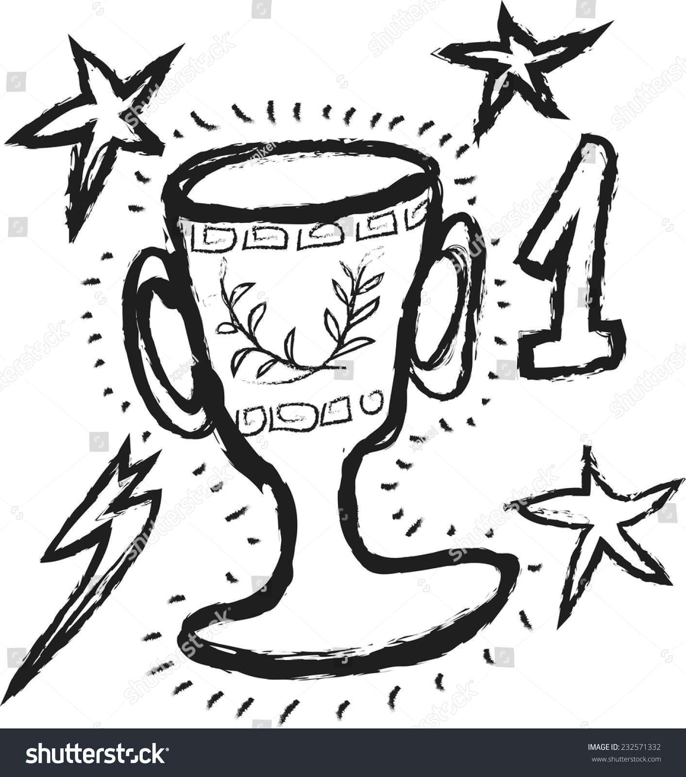 Doodle Winning Trophy Sport Vector Stock Vector (Royalty Free ...