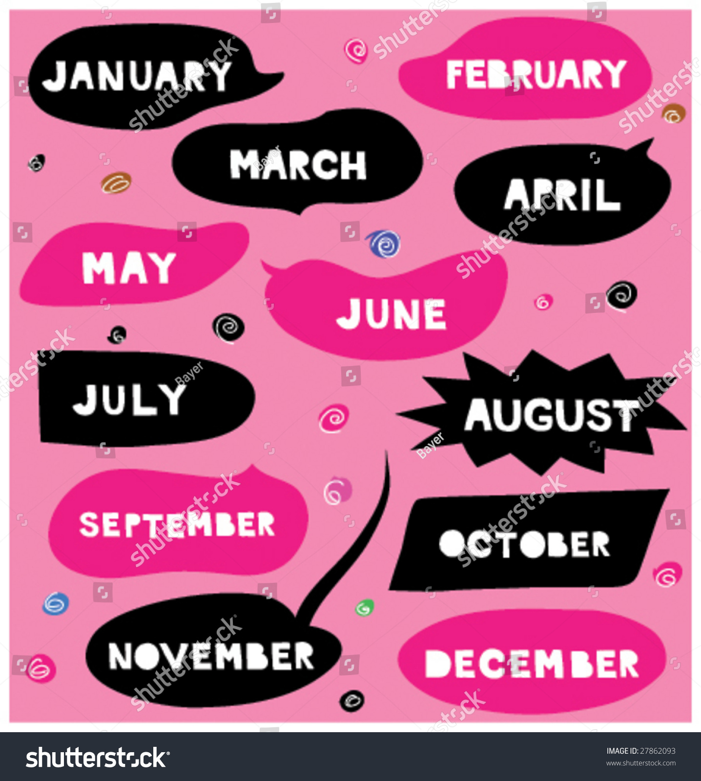 Doodles Months Stock Vector (Royalty Free) 27862093
