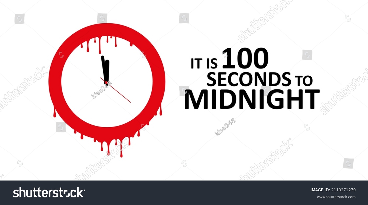 Doomsday Clock Sign On White Background Stock Vector (Royalty Free ...