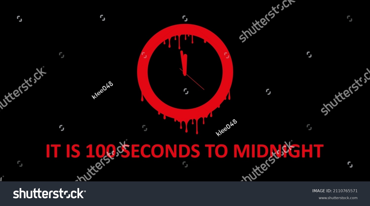 Doomsday Clock Sign On White Background Stock Vector (Royalty Free ...