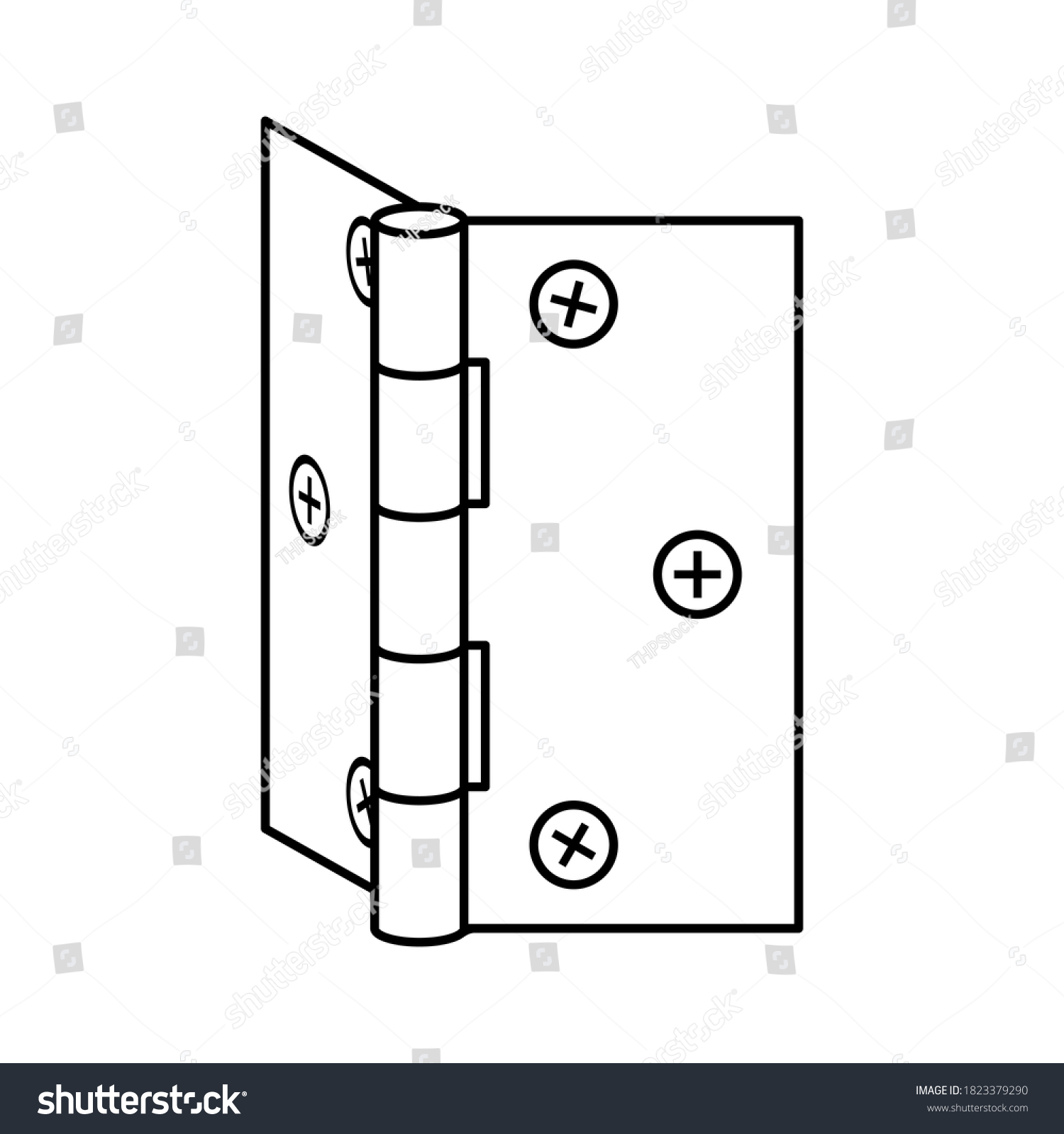 Door Hinge Fasteners Vector Style Stock Vector (Royalty Free) 1823379290