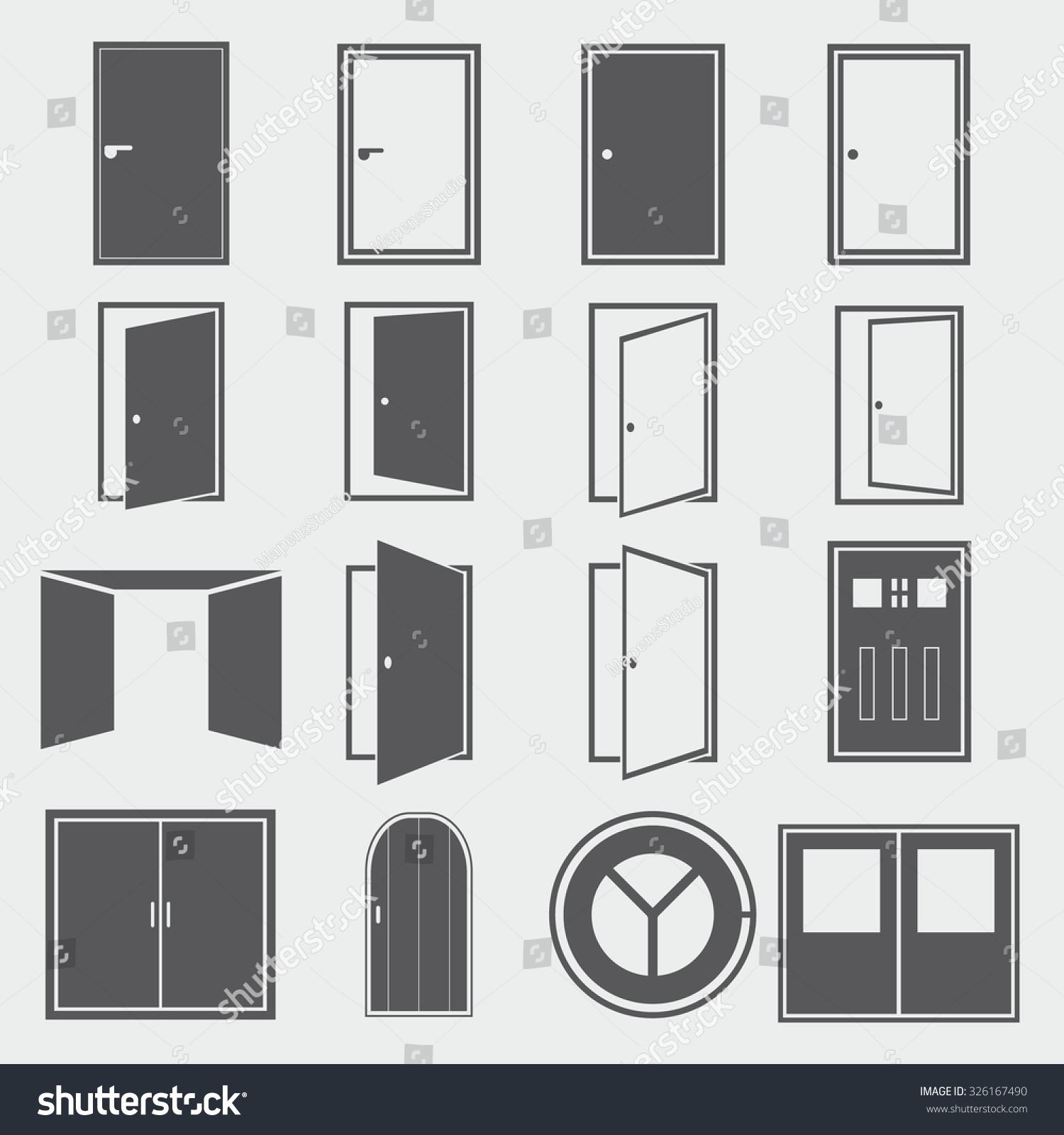 Door Icons Stock Vector (Royalty Free) 326167490 | Shutterstock