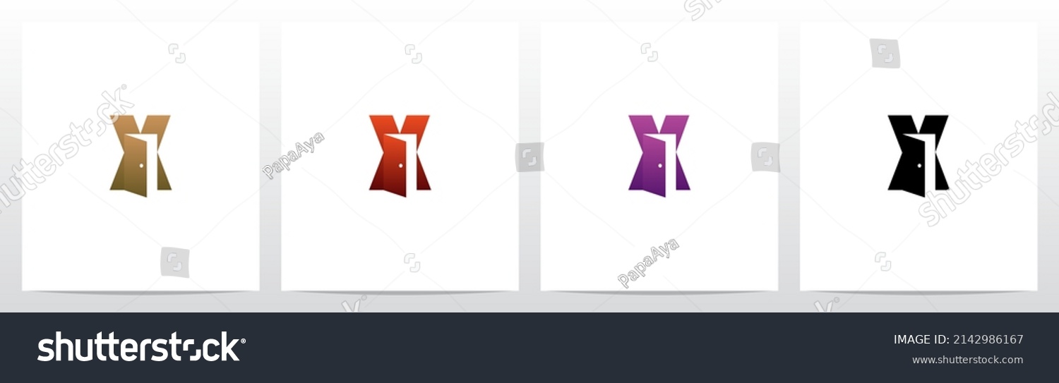 Door Open Letter Logo Design X Stock Vector (Royalty Free) 2142986167 ...