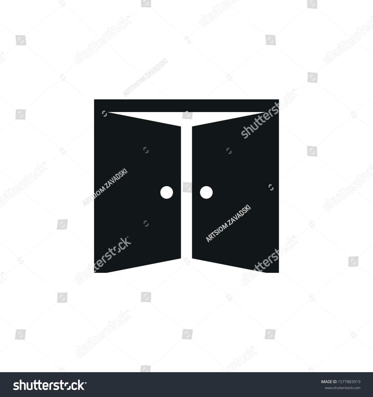 Door Open Vector Icon On White Stock Vector (Royalty Free) 1577883919 ...