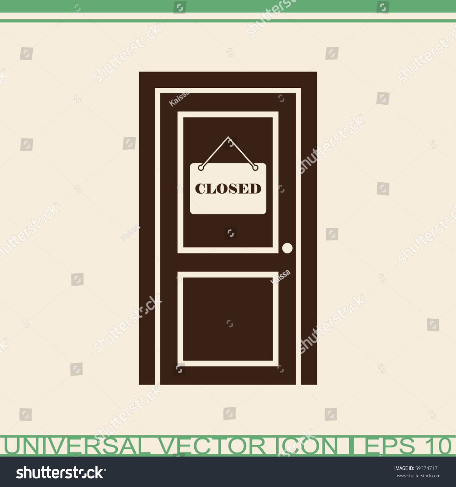 Door Vector Icon Closed Symbol Stock Vector (Royalty Free) 593747171