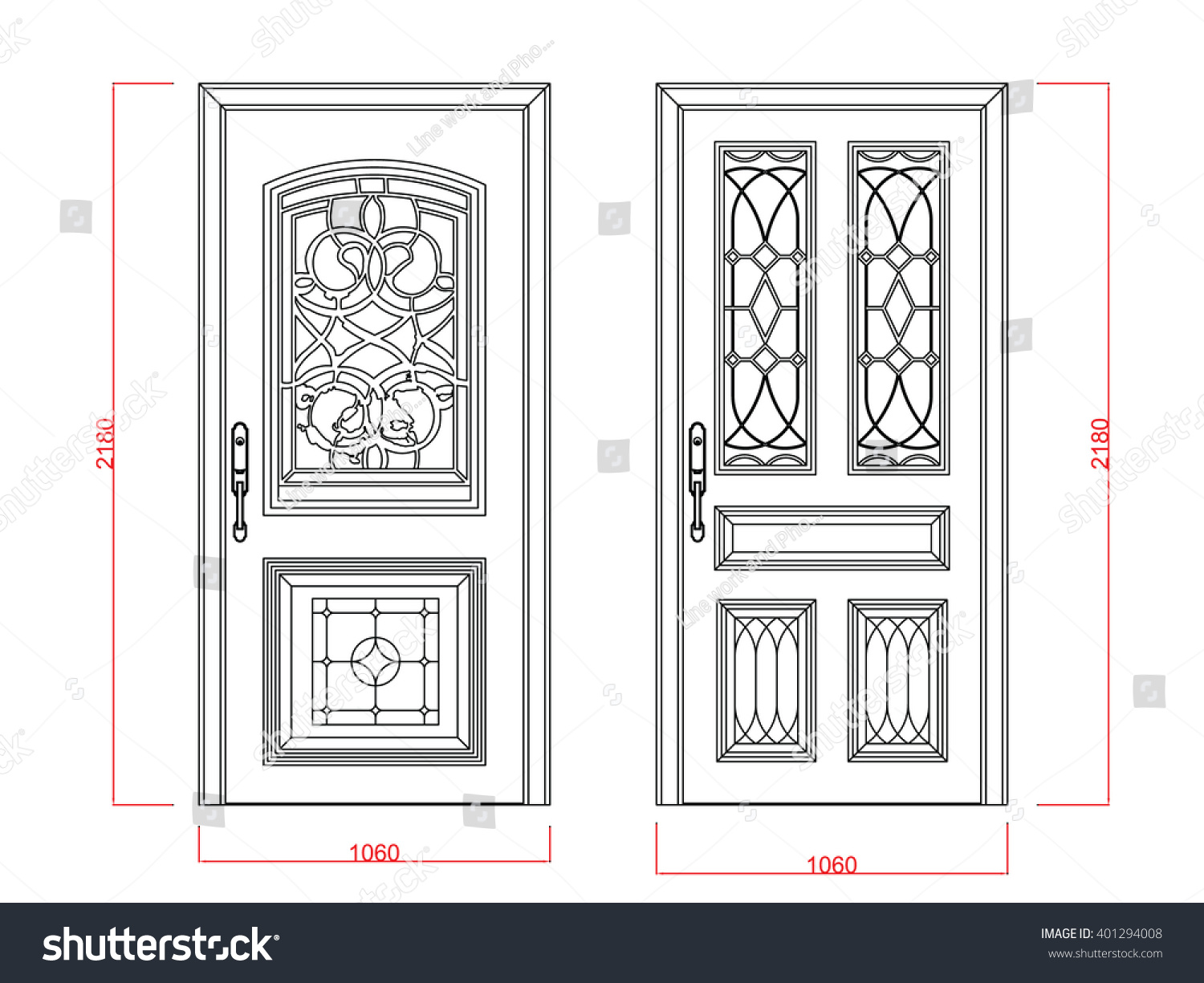 Door Vector Line Work Black Paint Stock Vector (Royalty Free) 401294008 ...