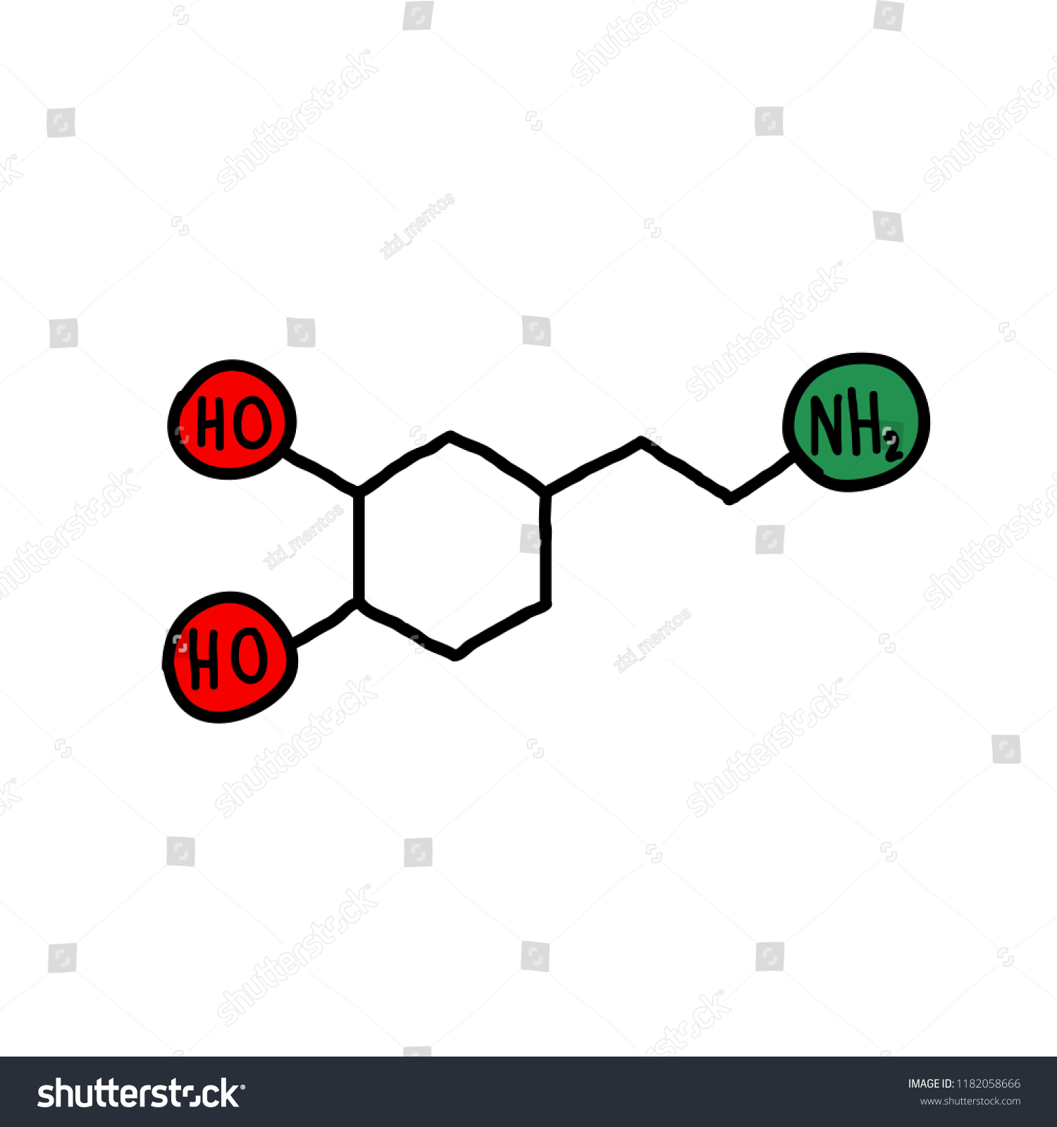Dopamine Formula Doodle Icon Stock Vector (Royalty Free) 1182058666 ...