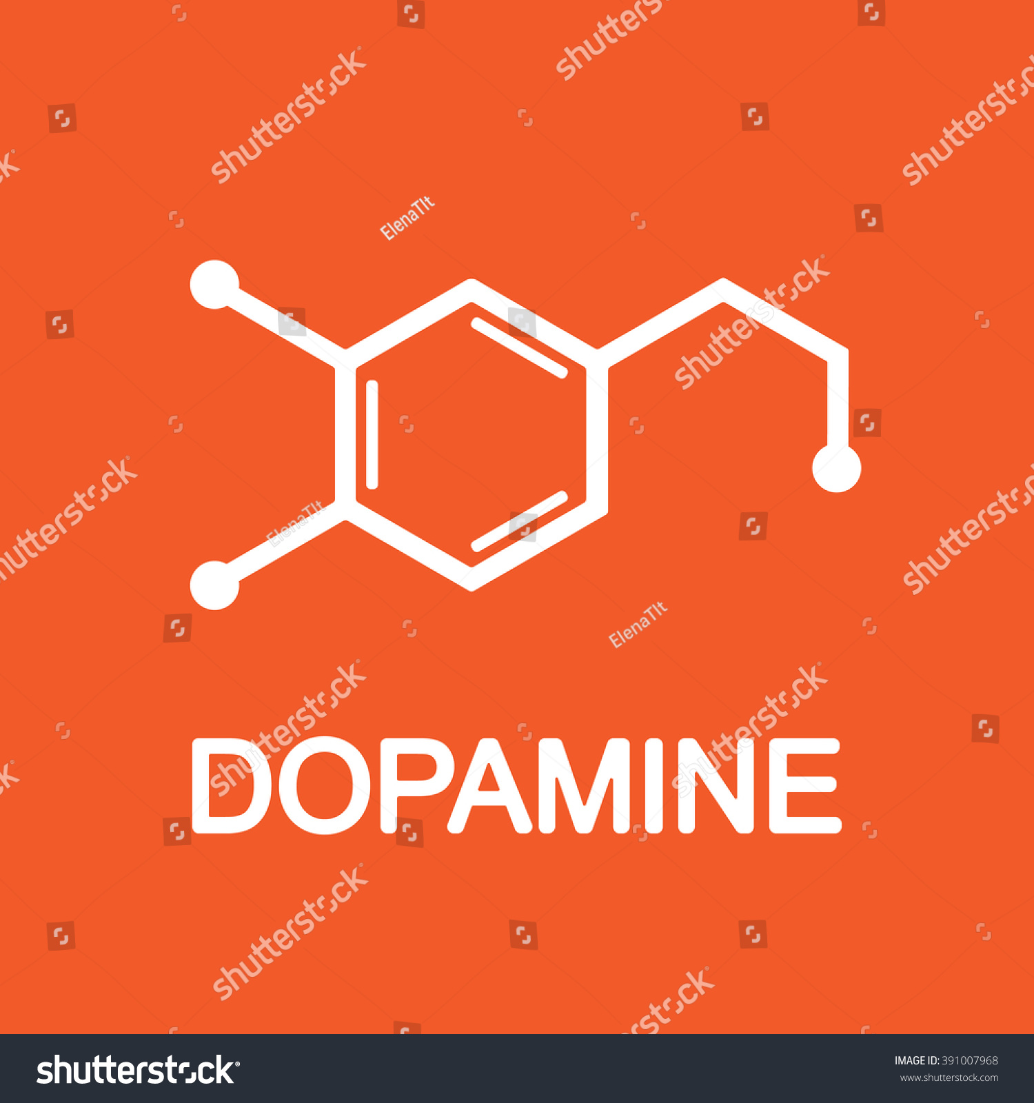 Dopamine Molecule Vector Icon: vector de stock (libre de regalías ...