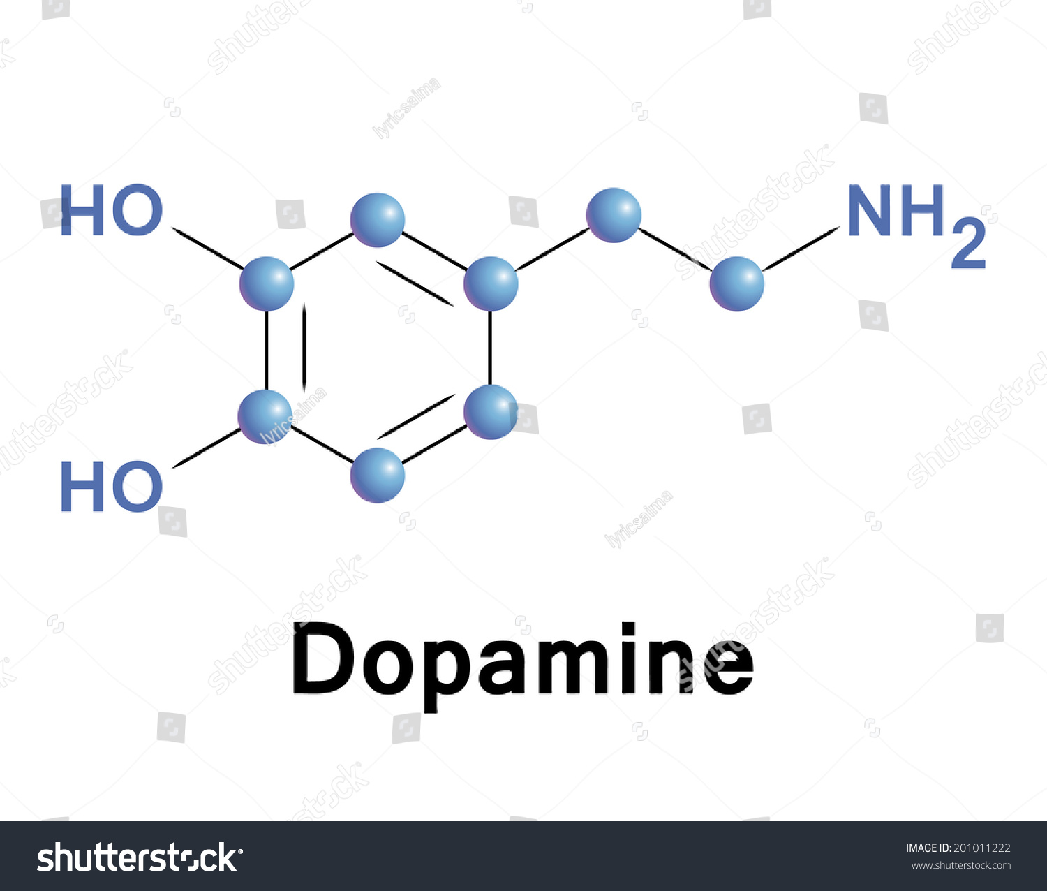 Dopamine Molecule Vector Illustration เวกเตอร์สต็อก 201011222 ...