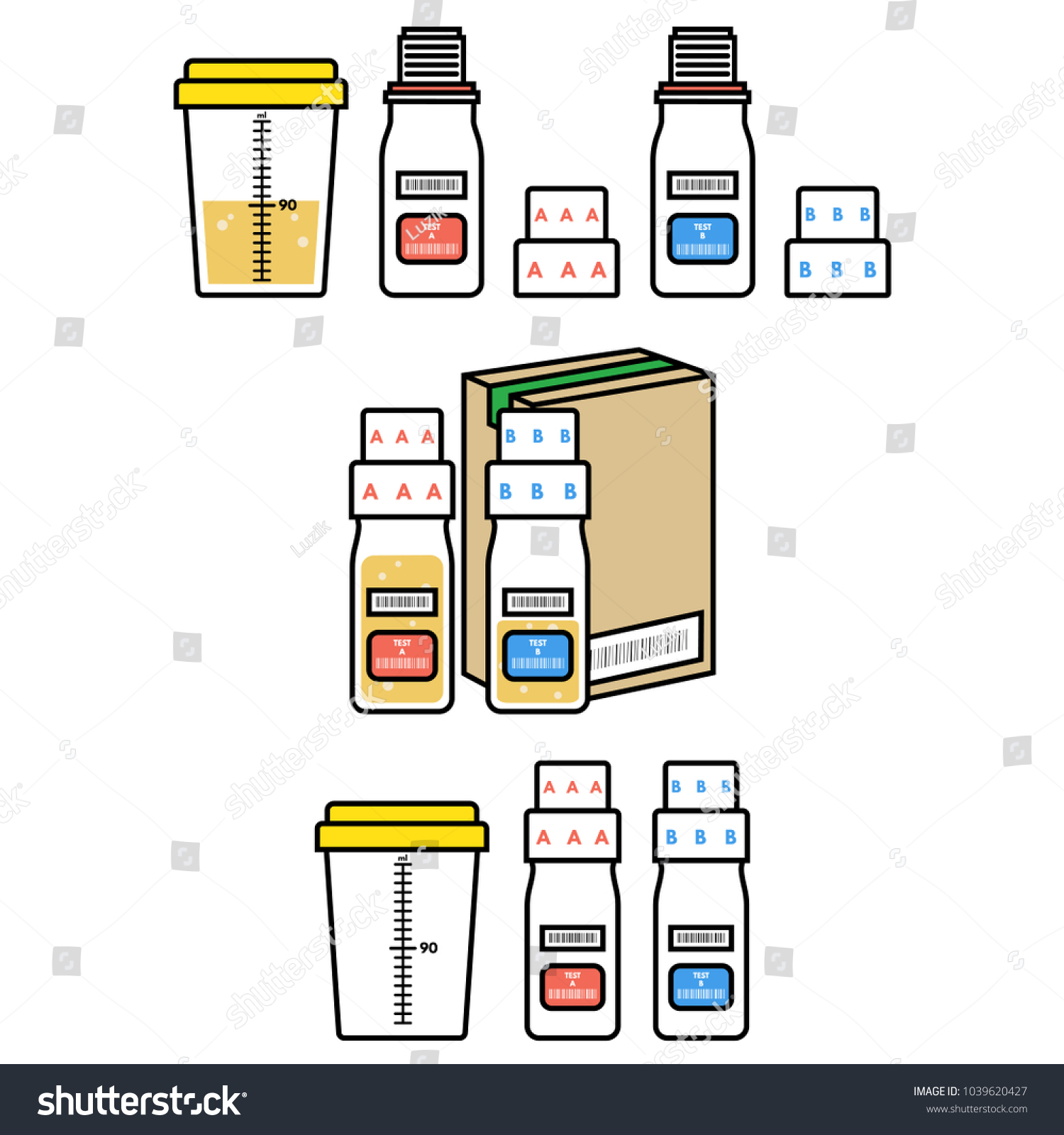 Doping Control Sets Empty Container Full Stock Vector (Royalty Free ...