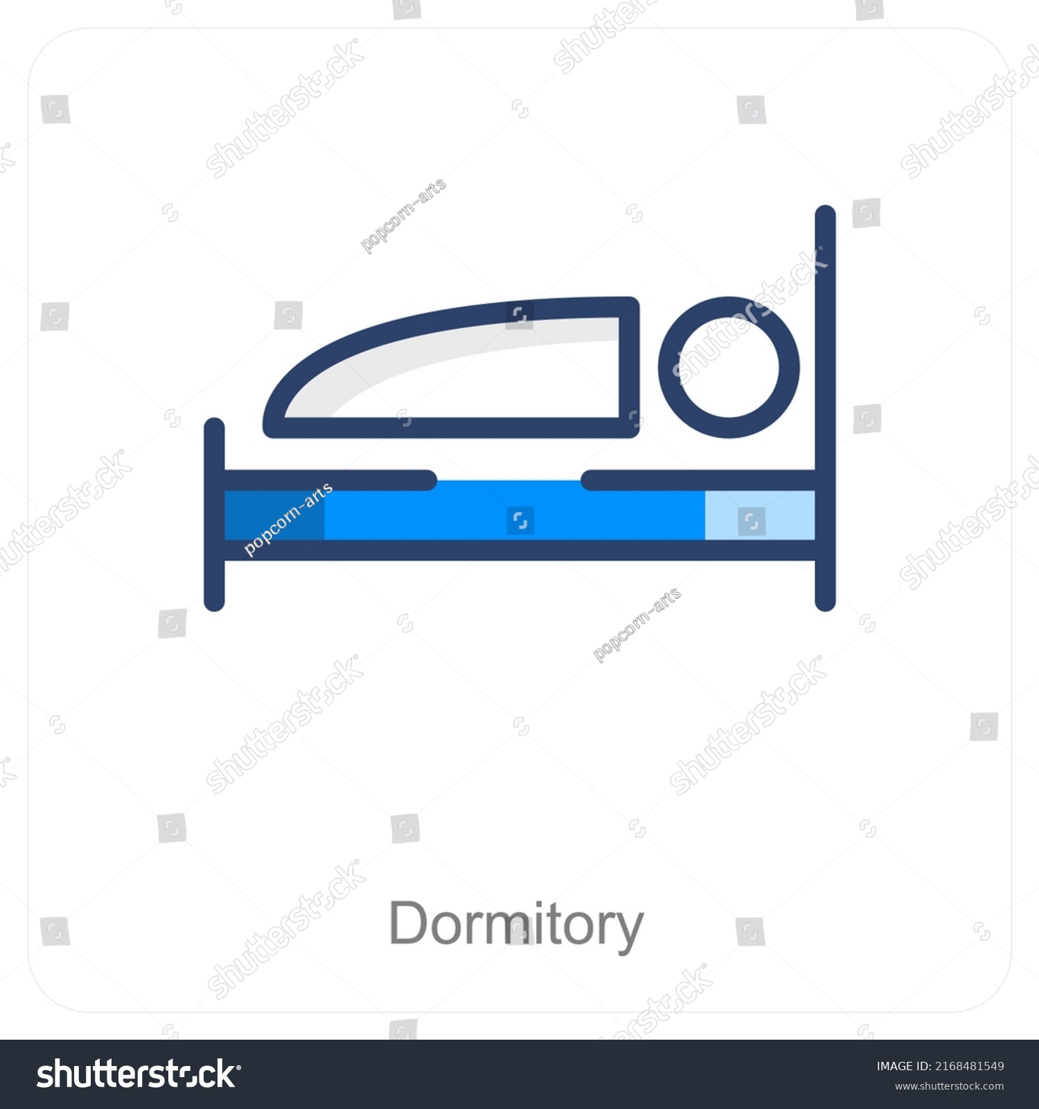 Dormitory Hostel Icon Concept Stock Vector (Royalty Free) 2168481549 ...