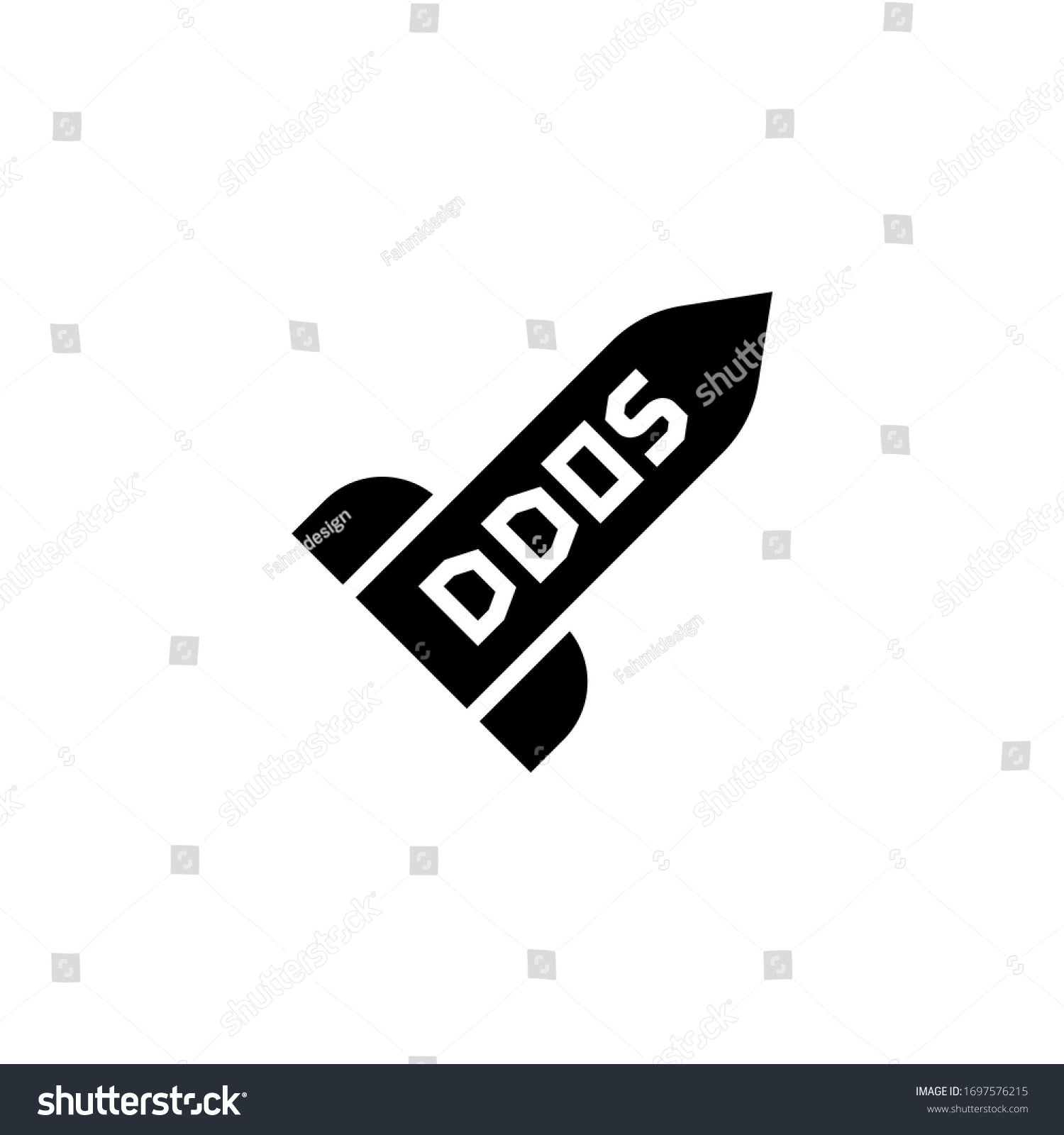 Dos Attack Vector Icon Black Solid Stock Vector (Royalty Free ...