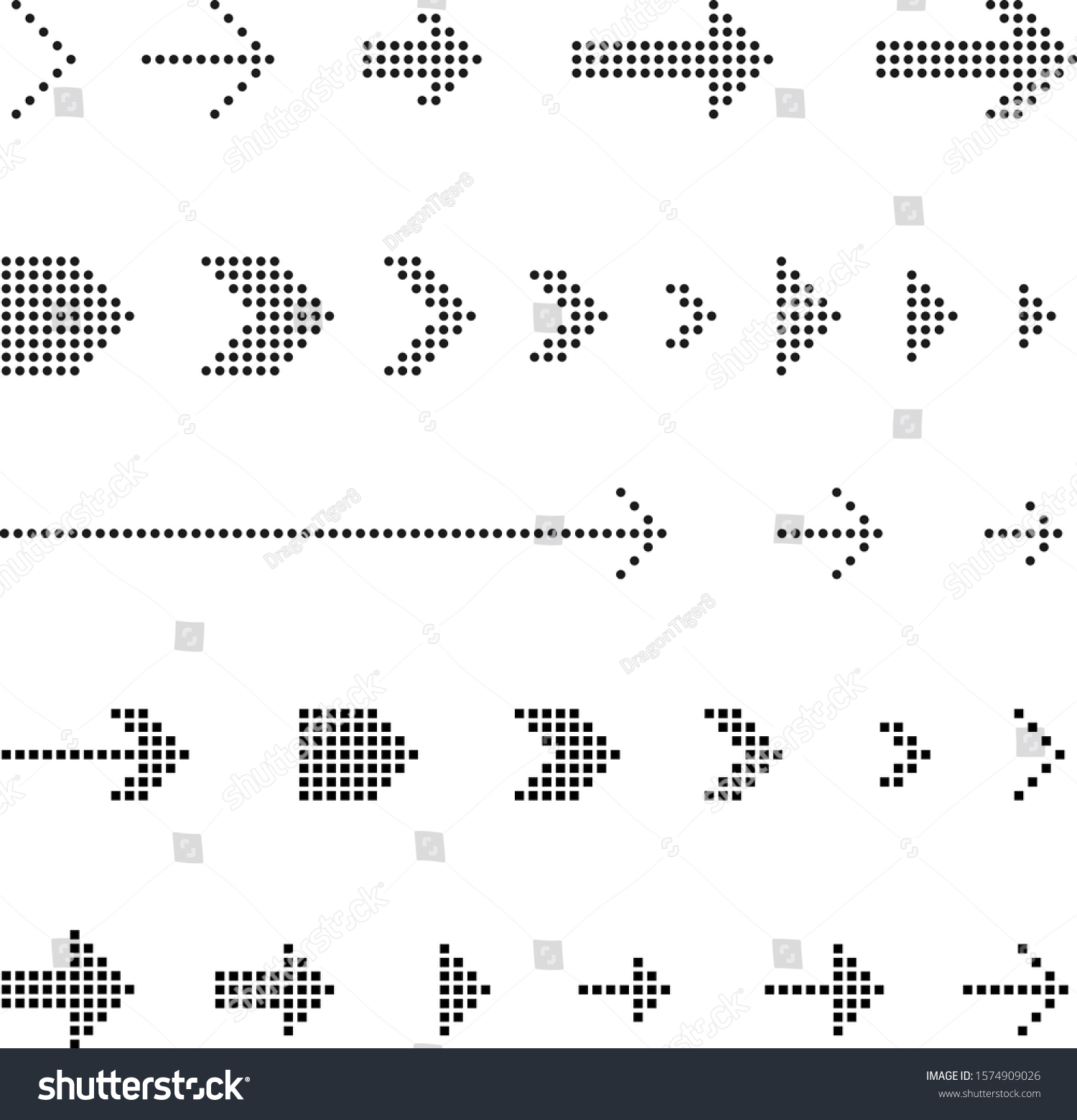 Dot Arrow Vector Design Icon Collection: เวกเตอร์สต็อก (ปลอดค่า ...