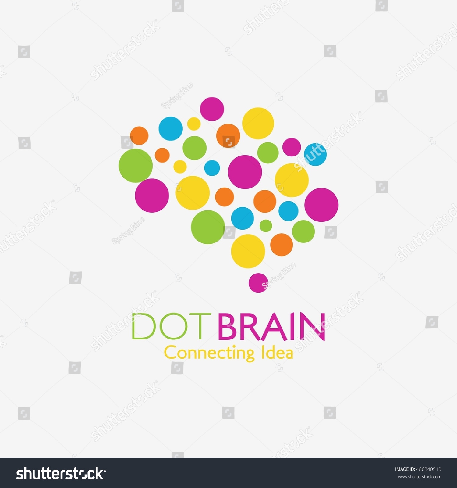 Dot Brain Design Vector Illustration Stock Vector (Royalty Free) 486340510