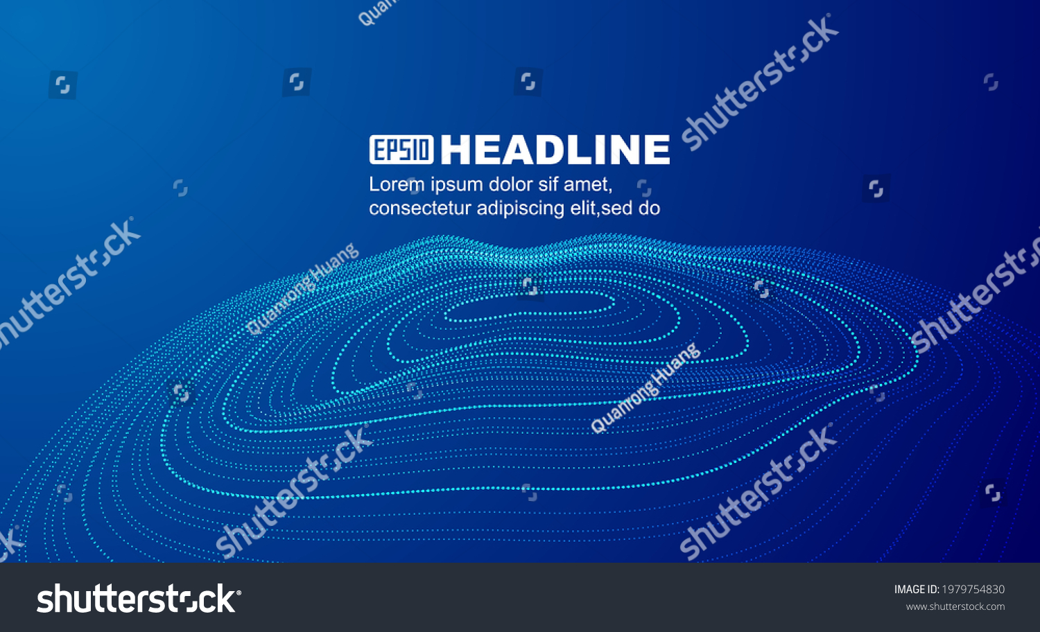 Dotline Microparticle Waveform Coil Internet Technology Stock Vector ...