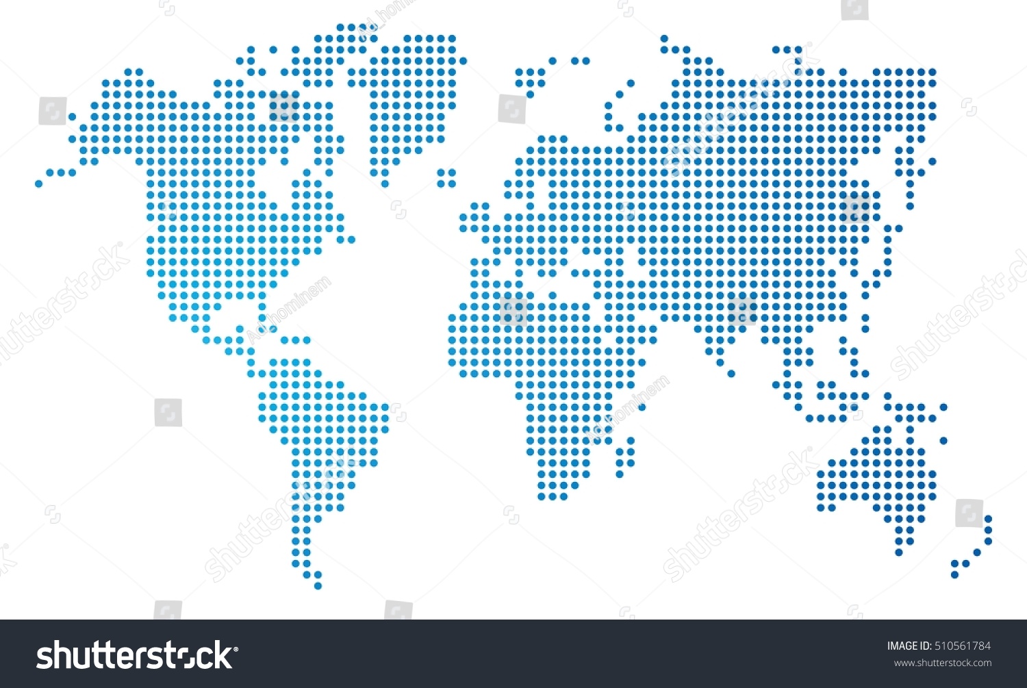 Dot World Map Stock Vector (Royalty Free) 510561784