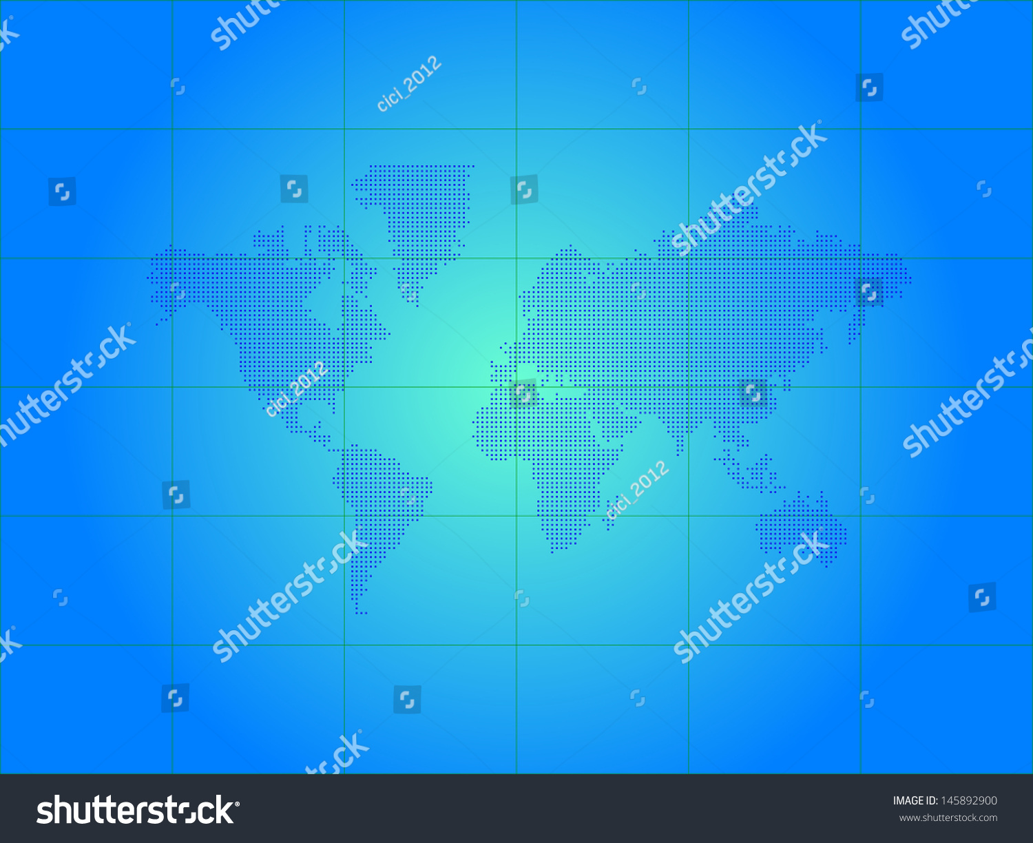 Vektor Stok Dotted Circular Pixel World Maps (Tanpa Royalti) 145892900 ...