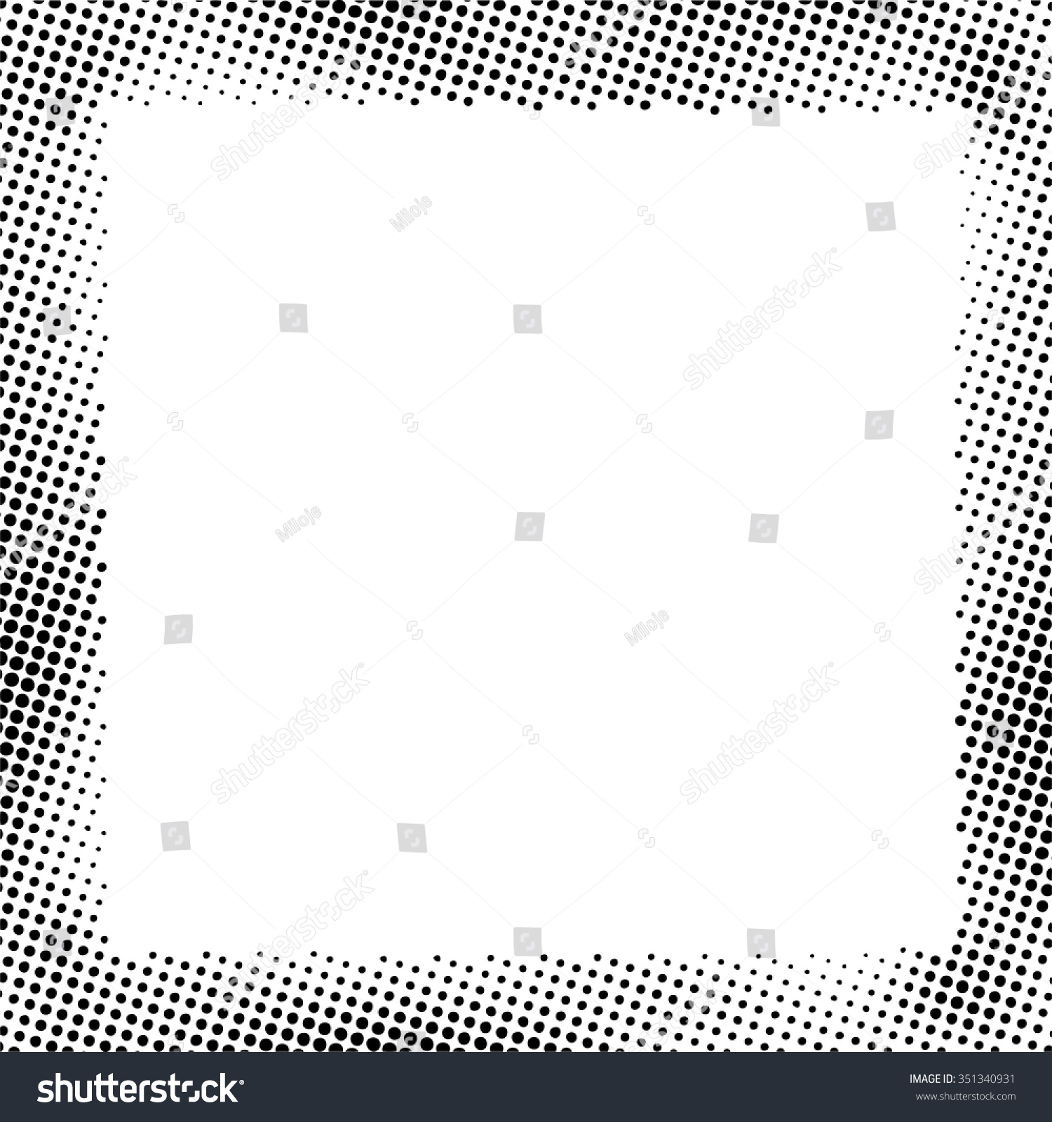 Dotted Frame Grunge Halftone Dots Vector Stock Vector (Royalty Free ...